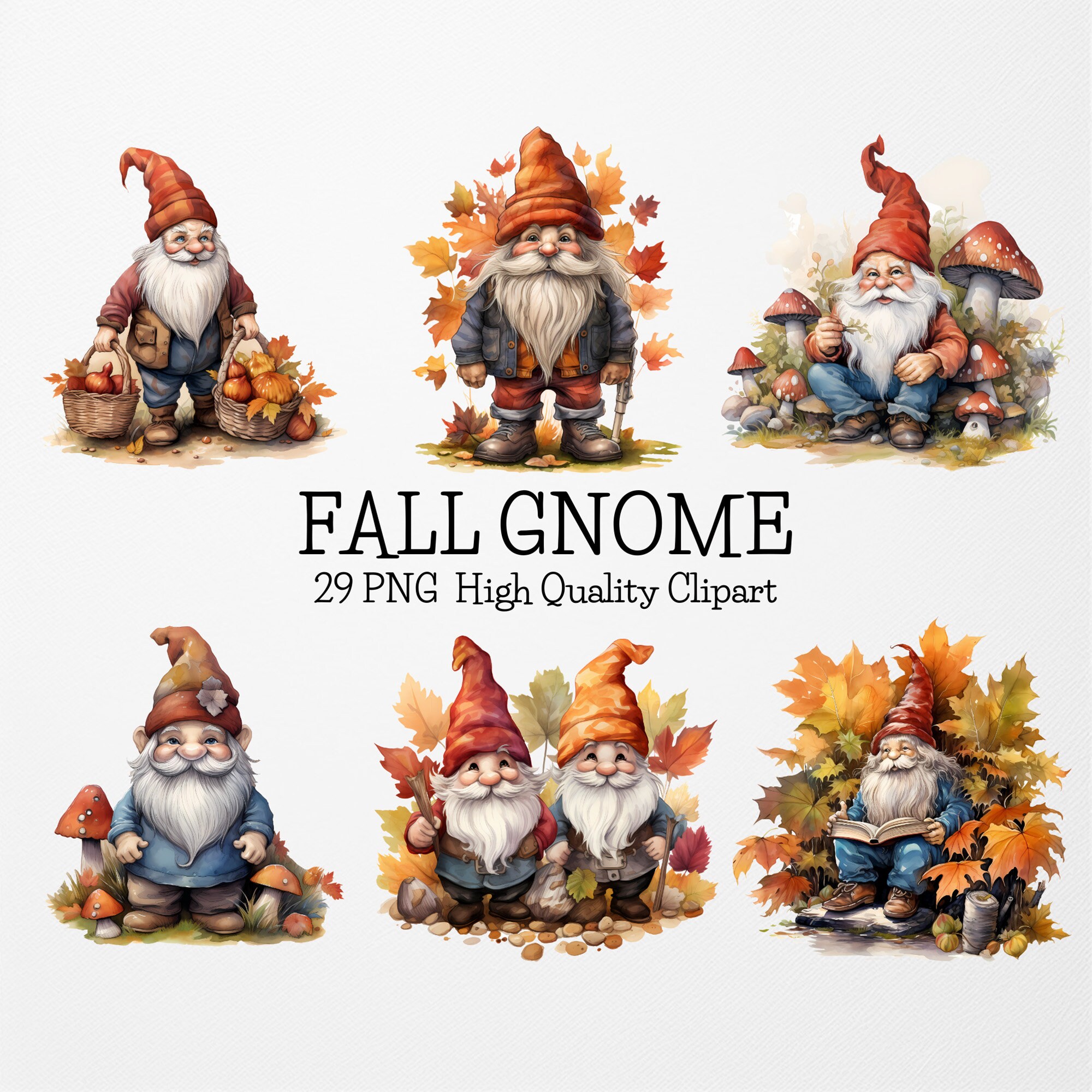 Watercolor Fall Gnome PNG Clipart,29 High Quality Png,autumn Forest ...