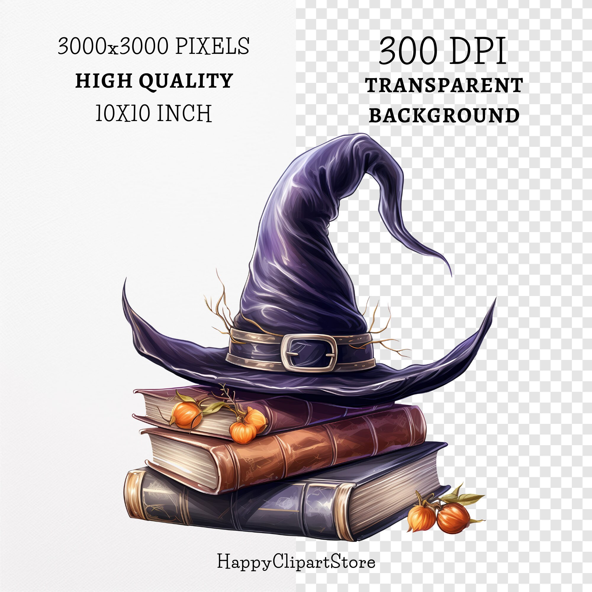 Halloween Book Clipart PNG Bundle, Open Book Clipart,halloween Witch ...
