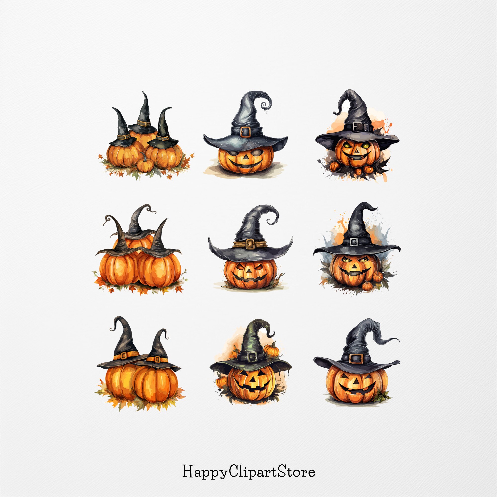 Halloween Witch Pumpkin Clipart,pastel Halloween Clipart,halloween ...