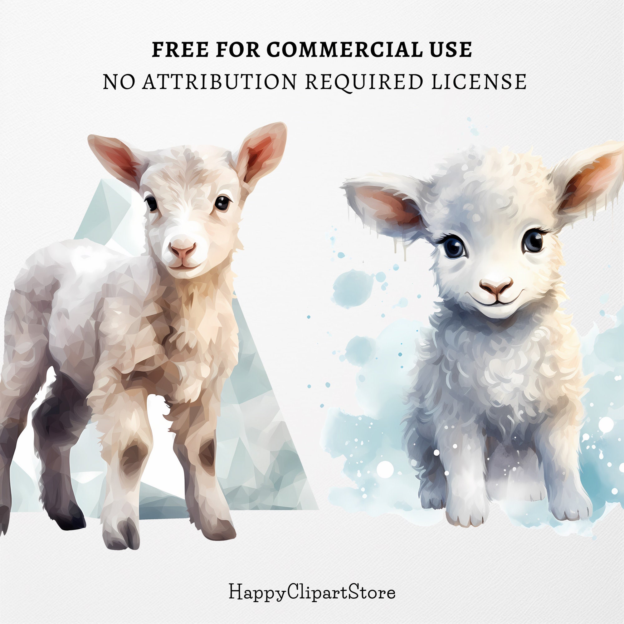 Baby Sheep Clipart Bundle,12 High Quality Png,baby Farm Animals,nursery ...