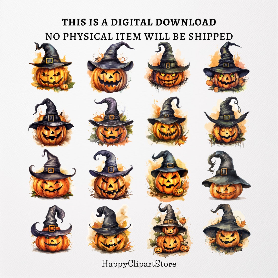 Halloween Witch Pumpkin Clipart,pastel Halloween Clipart,halloween ...