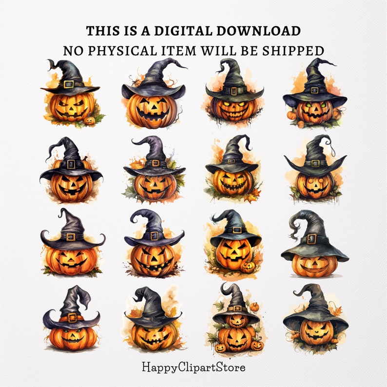 Halloween Witch Pumpkin Clipart,pastel Halloween Clipart,halloween ...
