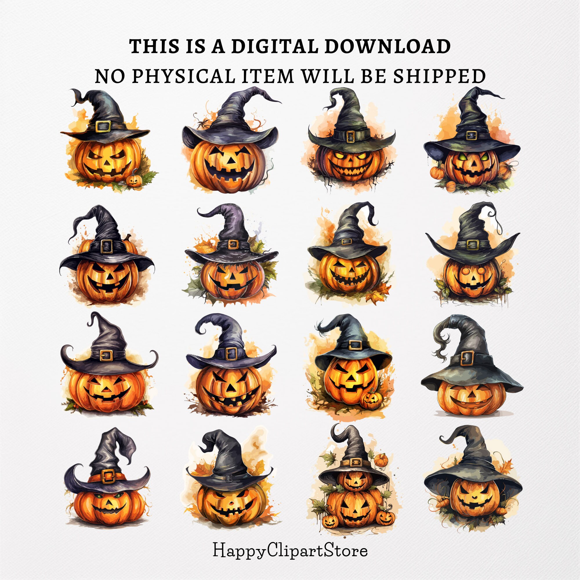 Halloween Witch Pumpkin Clipart,pastel Halloween Clipart,halloween ...