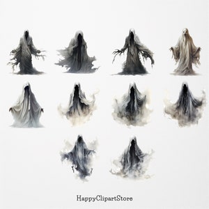 Watercolor Halloween Ghost Clipart,35 High Quality Pngs,spooky ...