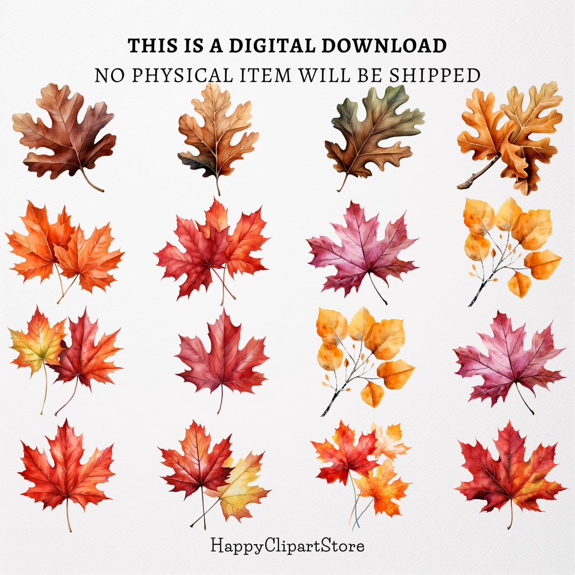 Watercolor Fall Leaves Png Clipart,33 High Quality Png,fall Leaf ...