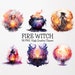 Watercolor Fire Witch Png Clipart Bundle38 High Quality - Etsy