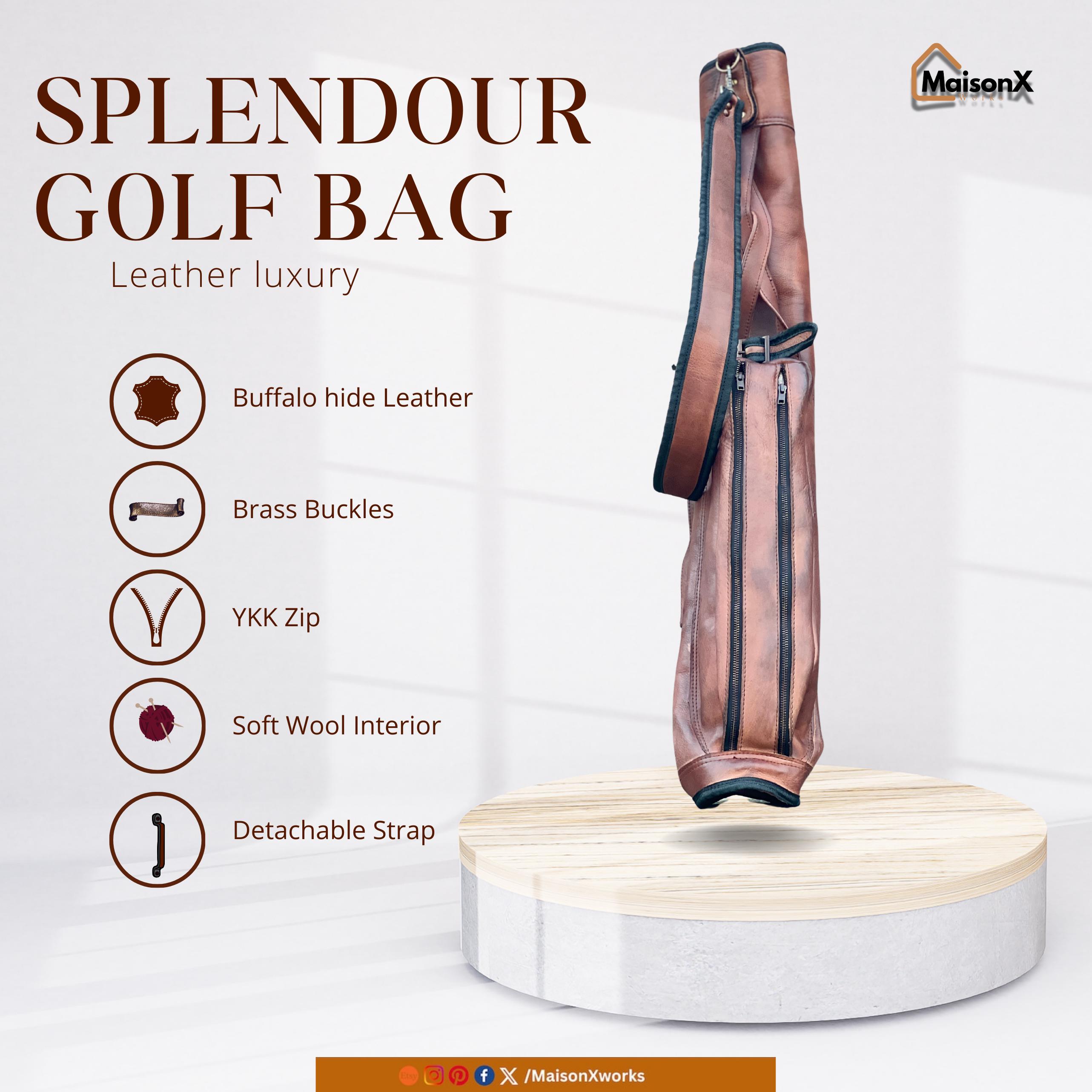 Splendour Leather Golf Bag, Sunday Golf Bag, Luxury Golf Club Bag ...