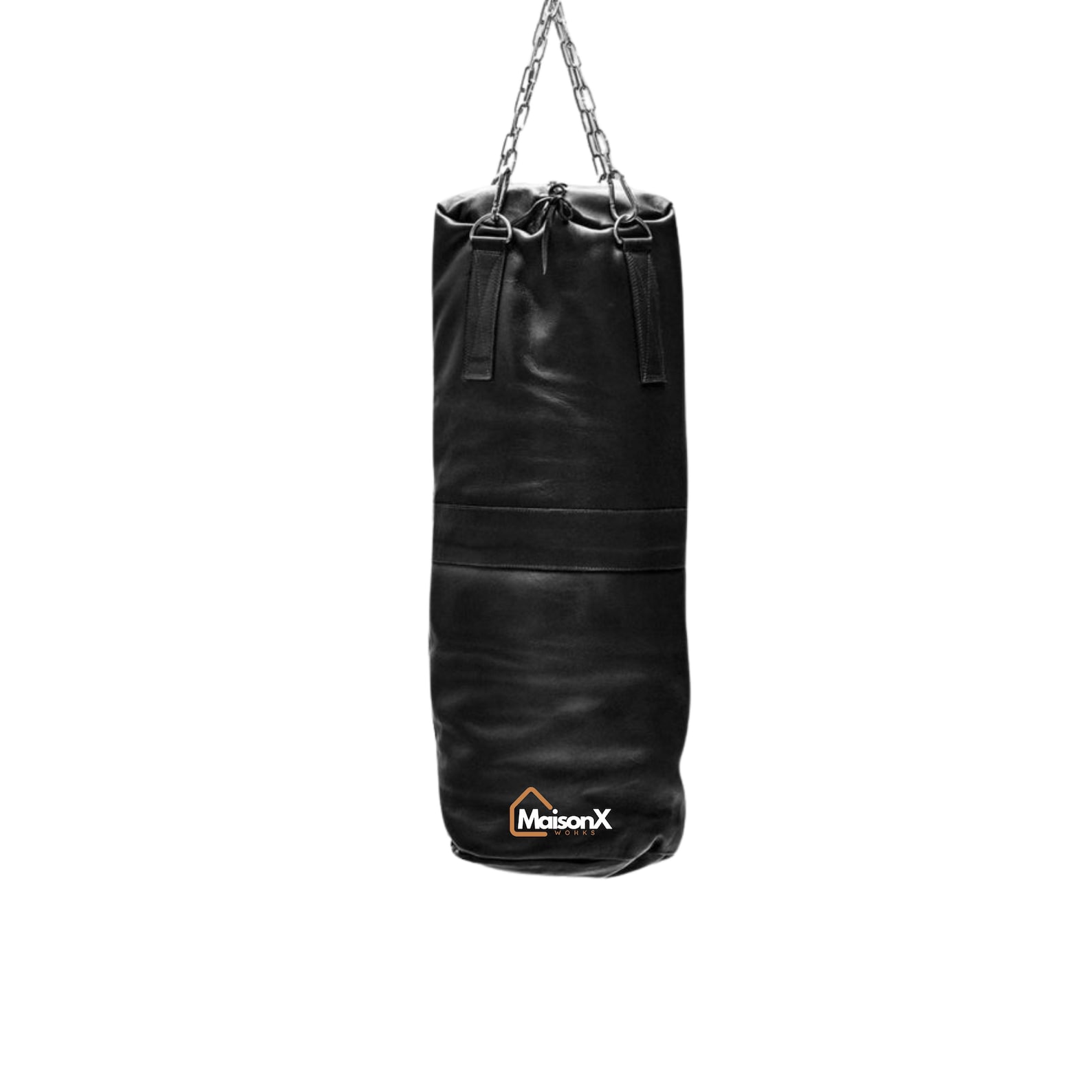 Black Leather Punching Bag, Boxing Bag for Gym, Boxing Training Gear ...