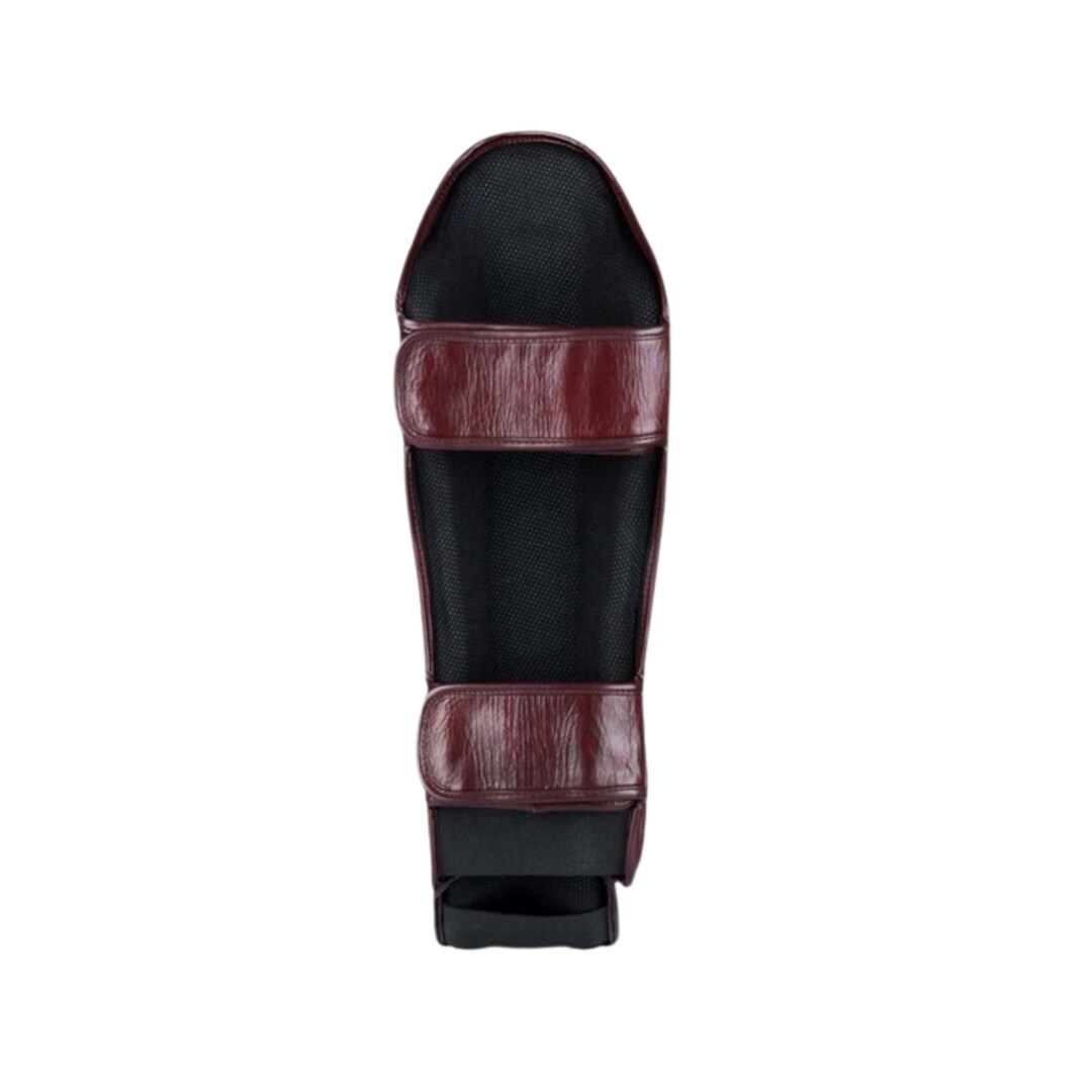 Maroon Rizen Leather MMA Shin Guard, Muay Thai, Kickboxing and Martial ...