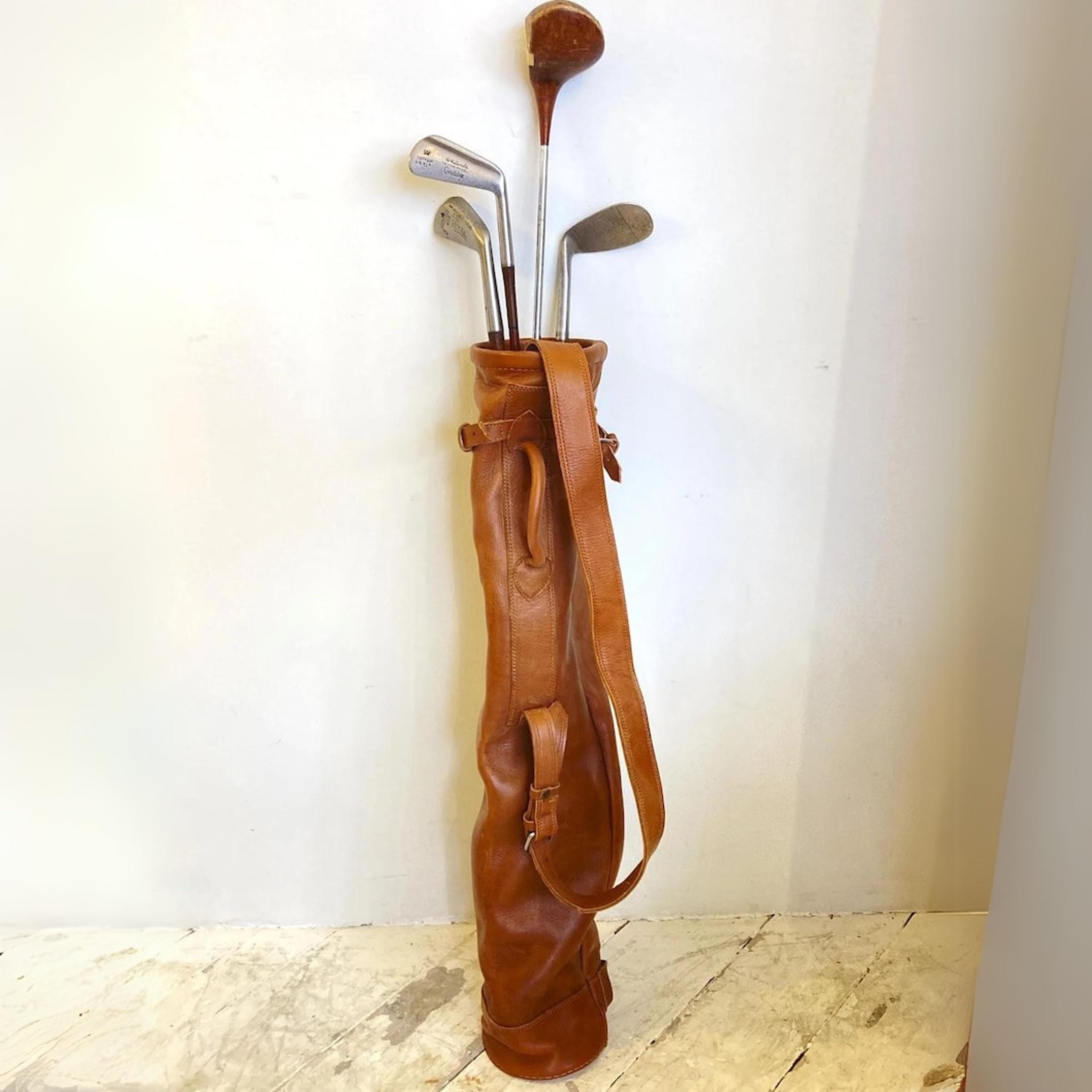 Handmade Buffalo Leather Golf Bag: Vintage Sunday Club Style - Etsy