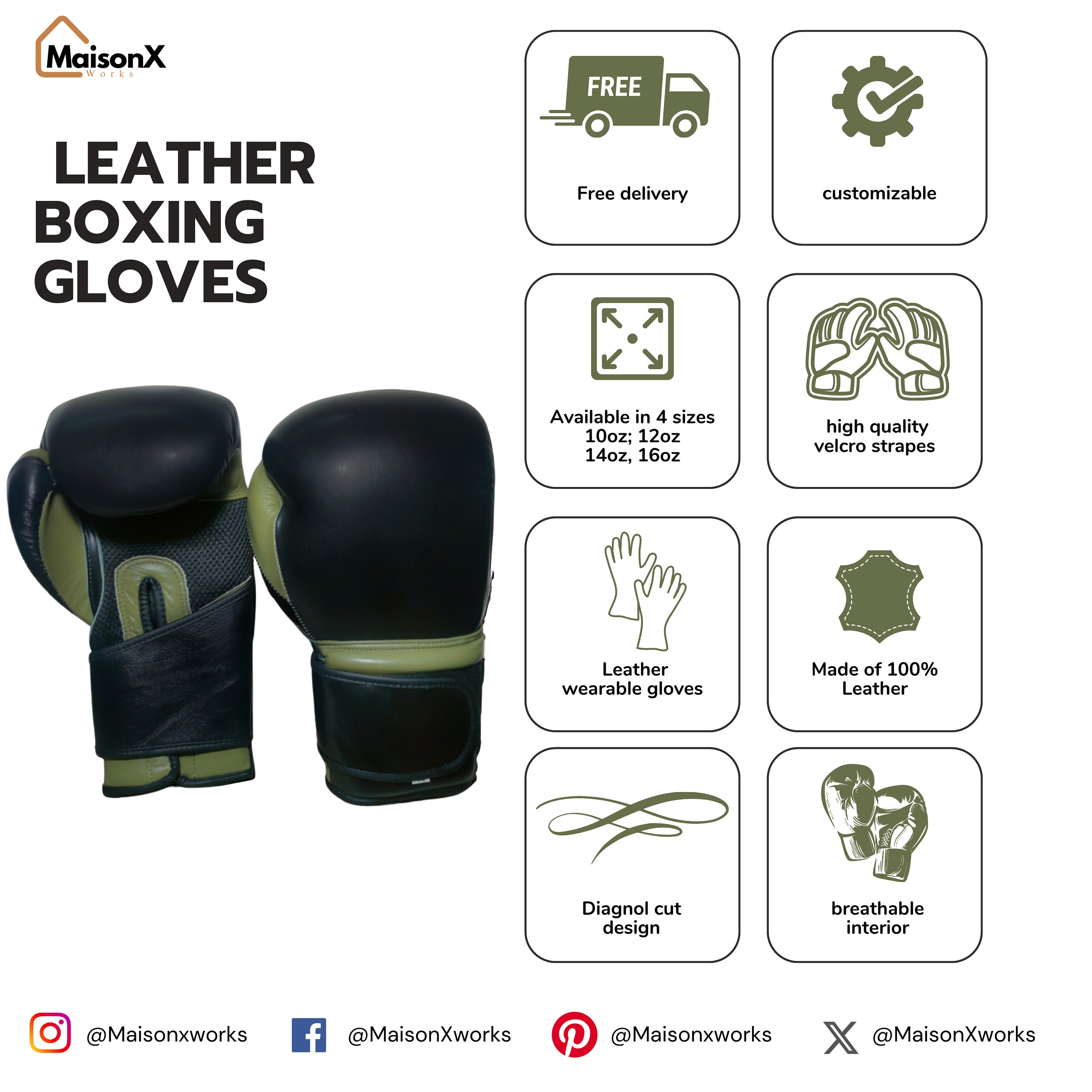 Supreme Boxing Gloves, Personalized Boxing Gloves, Winning Boxing Gear ...