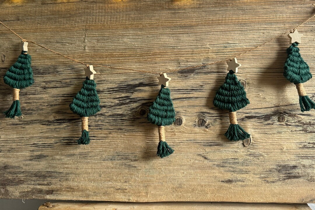 Macrame Christmas Tree Garland - Etsy