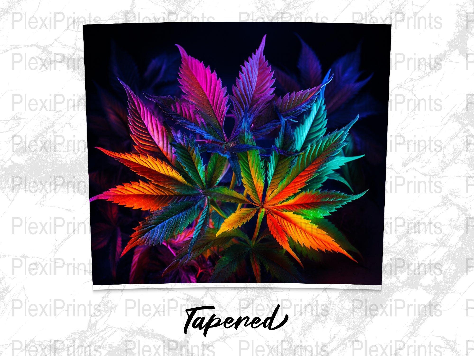 Neon Marijuana Leaf 20 Oz Skinny Tumbler Sublimation Design, Straight ...