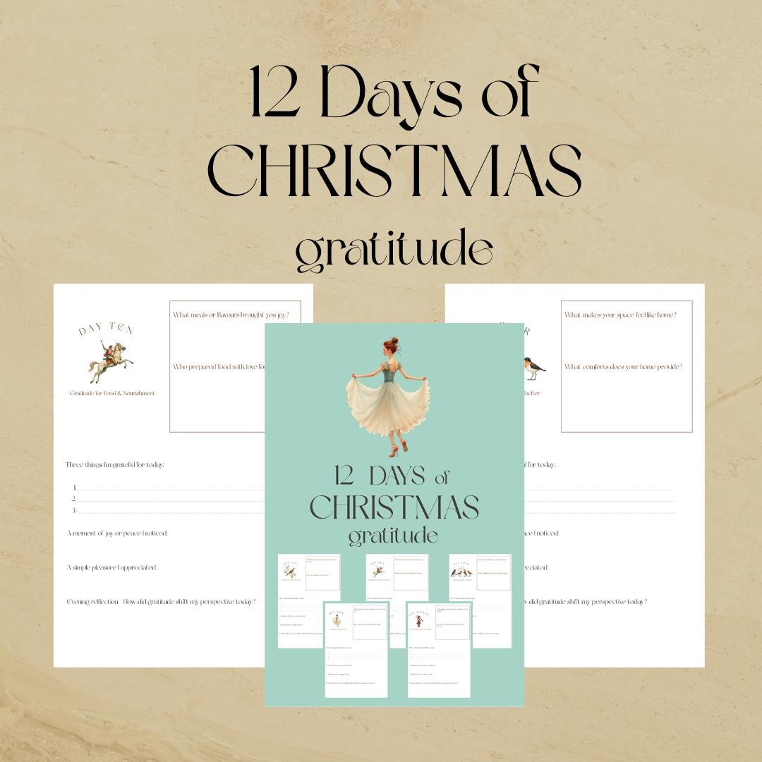 12 Days of Christmas Gratitude Journal | Canva Digital Download ...
