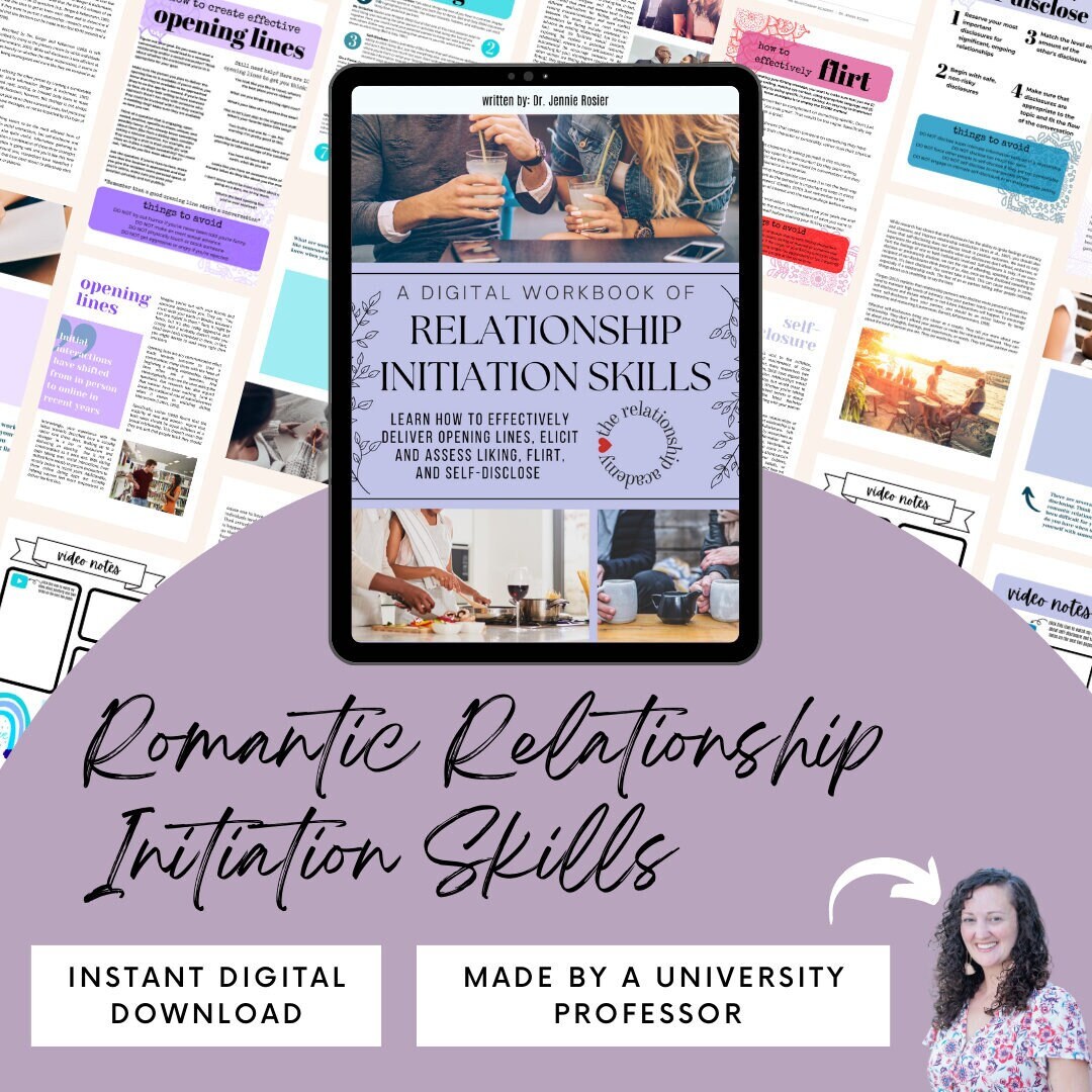 Romantic Relationship Initiation Skills Instant Download Digital Workbook, Reflection, Self-help ...