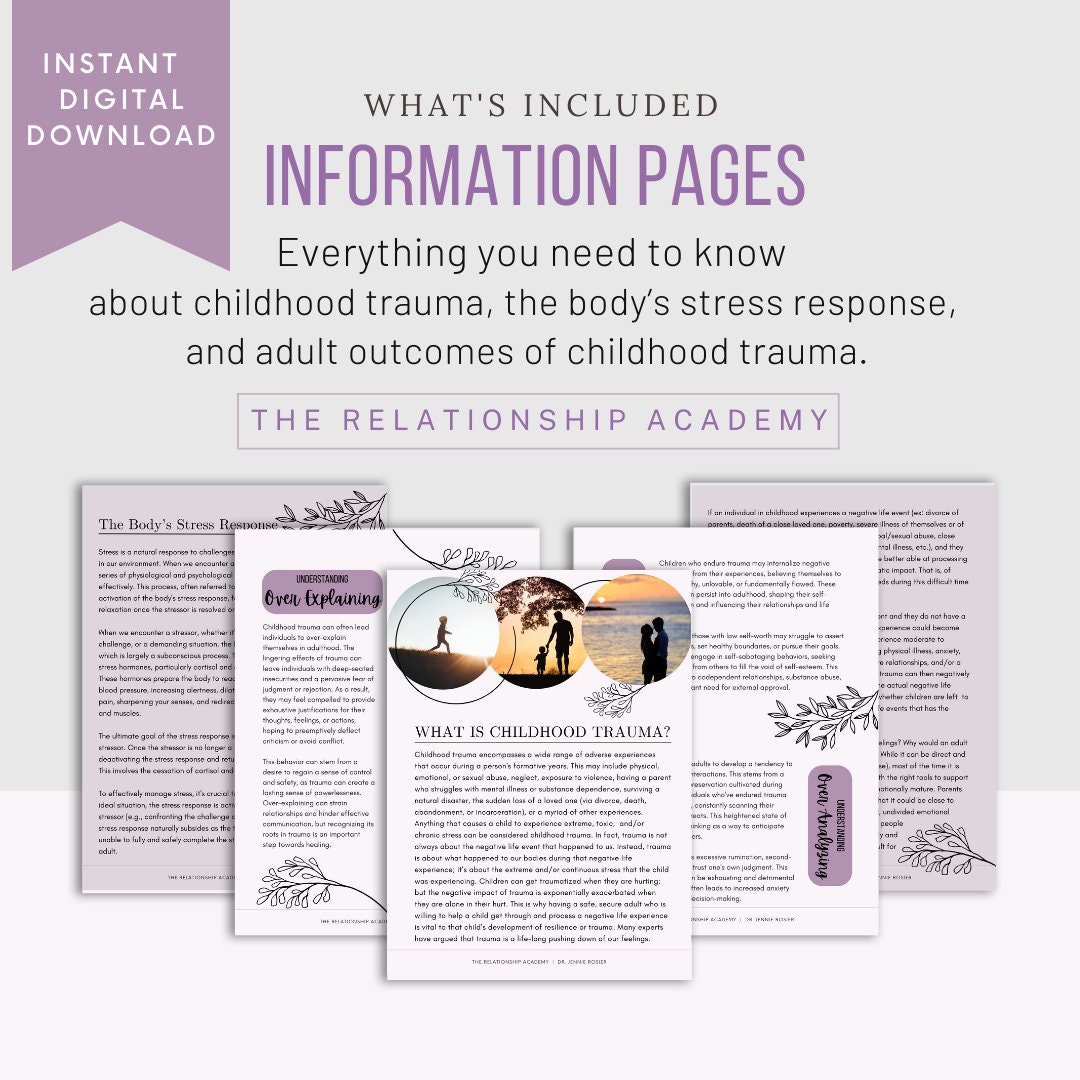 Understanding Trauma Instant Download Digital Workbook, Reflection ...