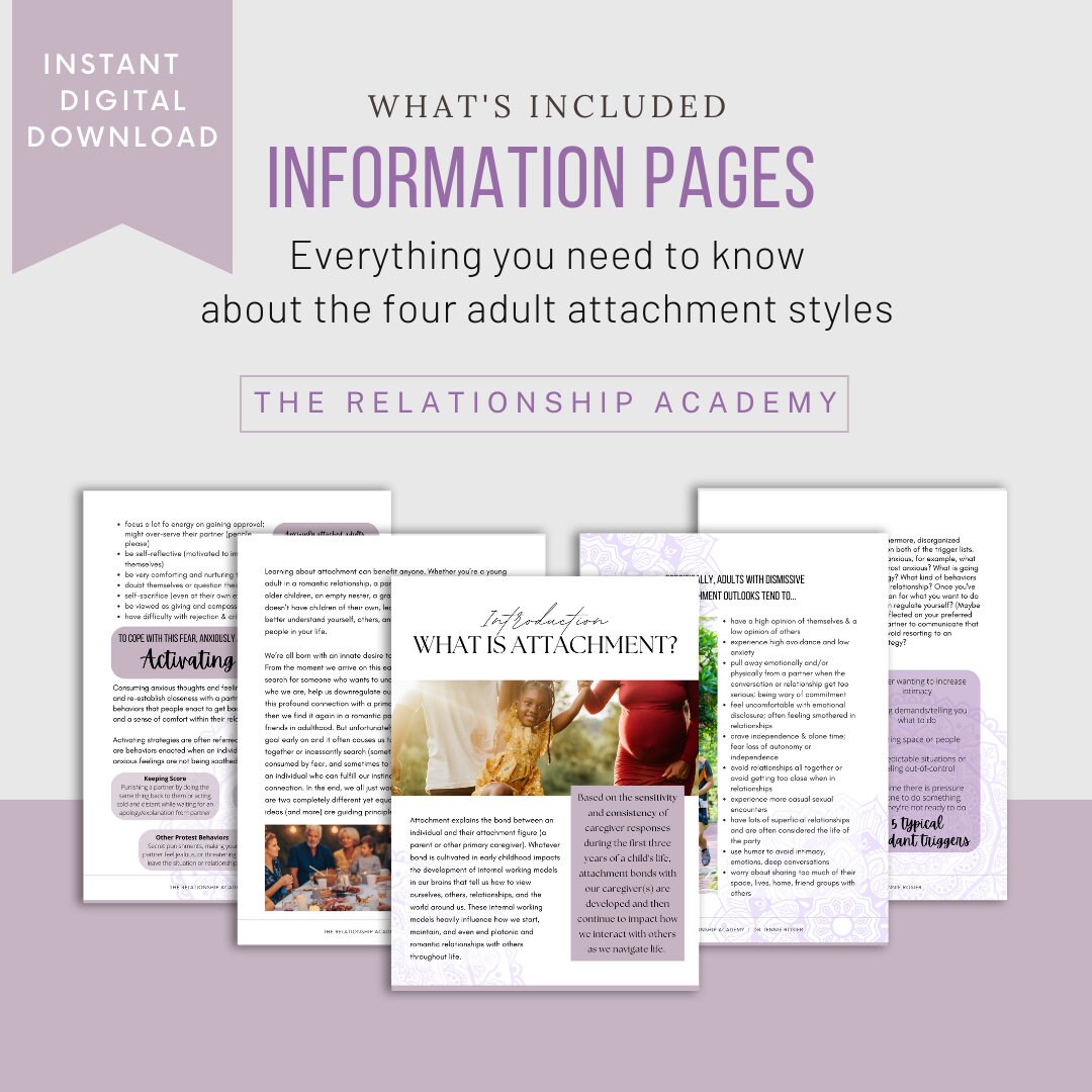 Understanding Your Adult Attachment Instant Download Digital Workbook ...