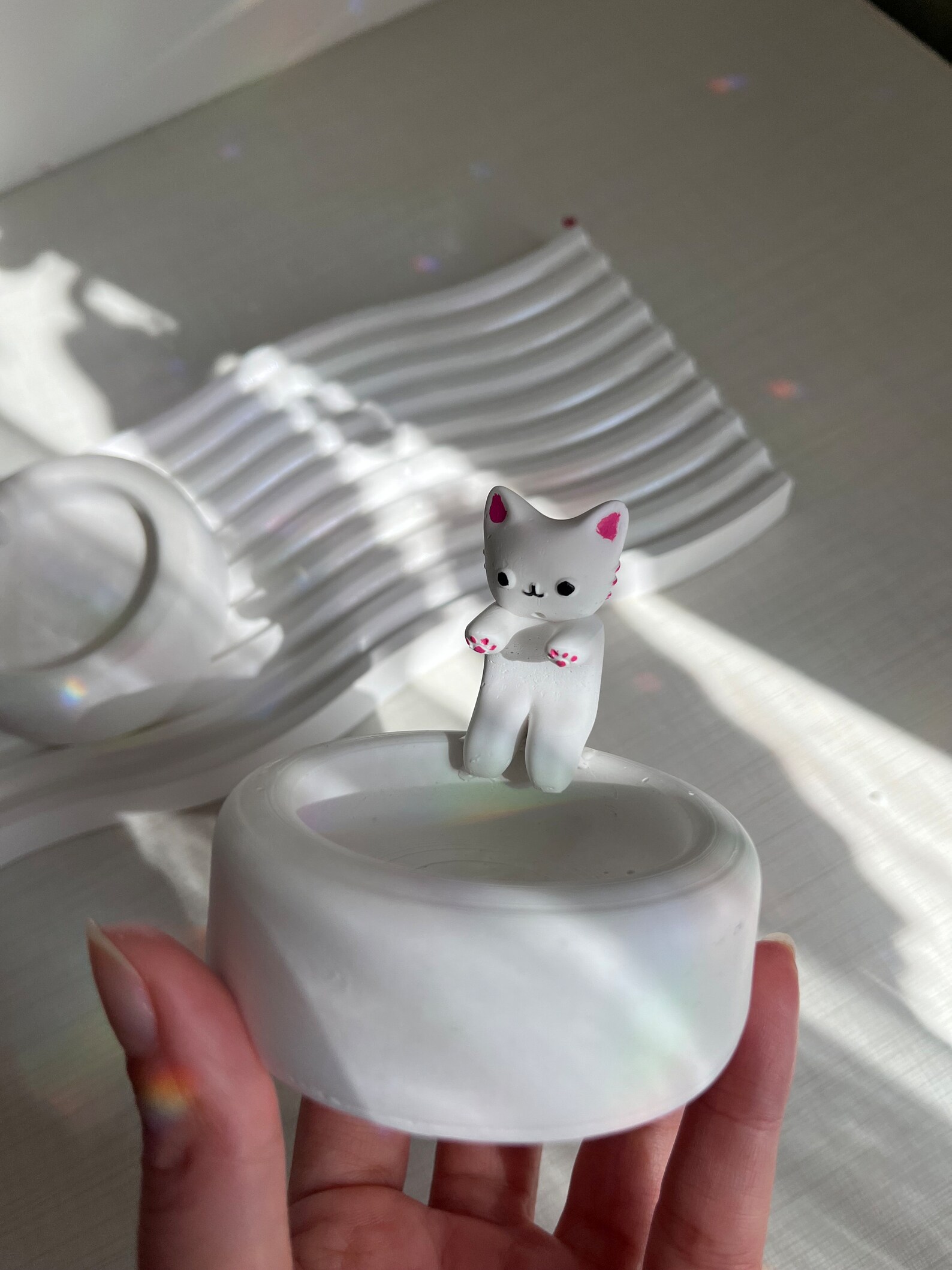 Kitten Candle Holder - Cute Cat Aromatherapy Candle Holder for Desktop ...