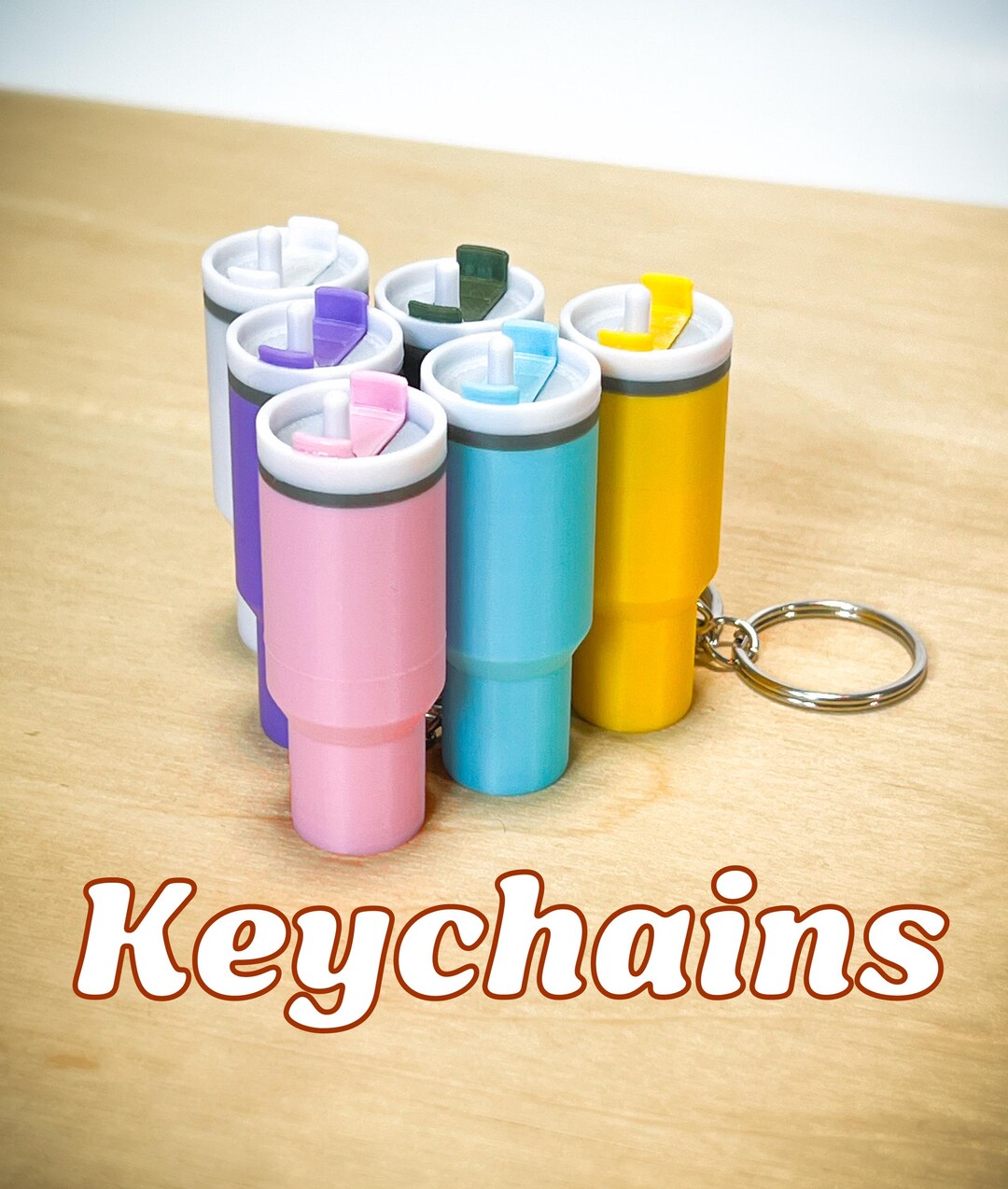 Custom Mini Tumbler Cup Keychain - Personalized 3D Printed Accessory ...