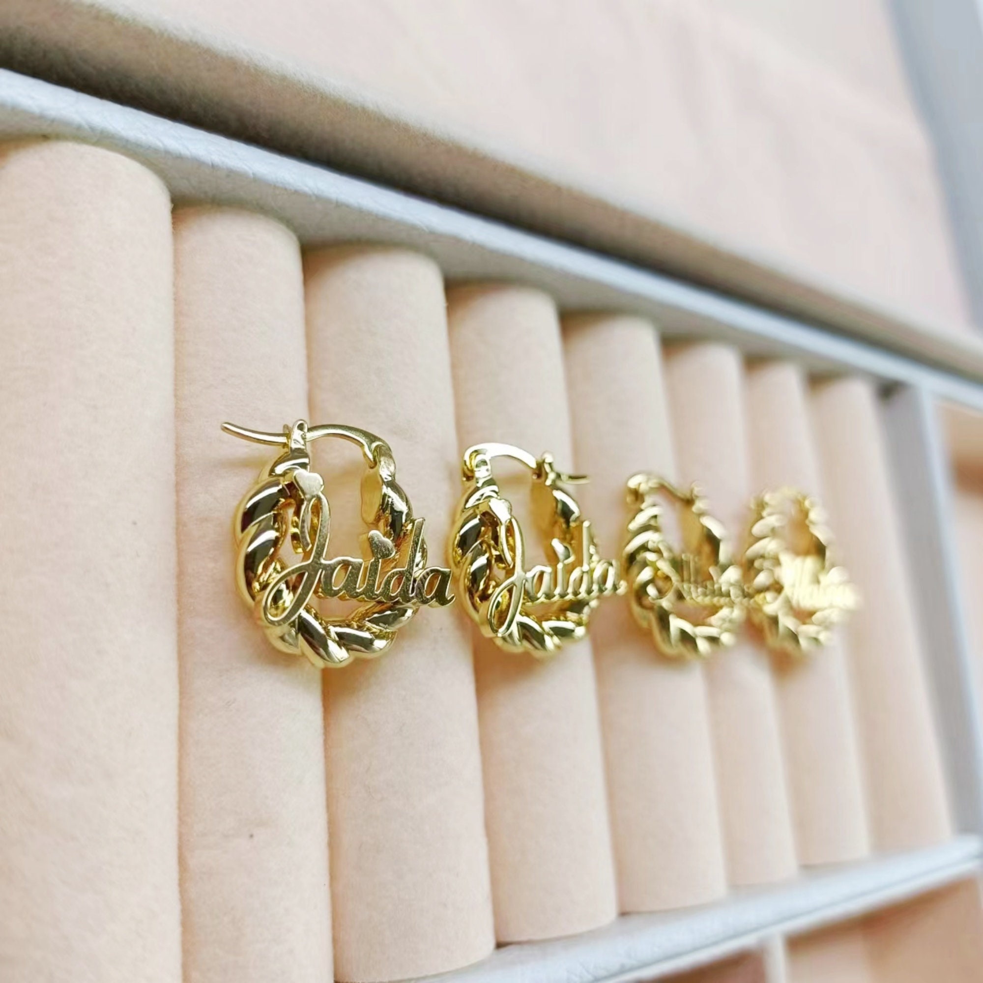 Custom Baby Kids Name Earring, Baby Kids Name Earring, Name Hoop ...