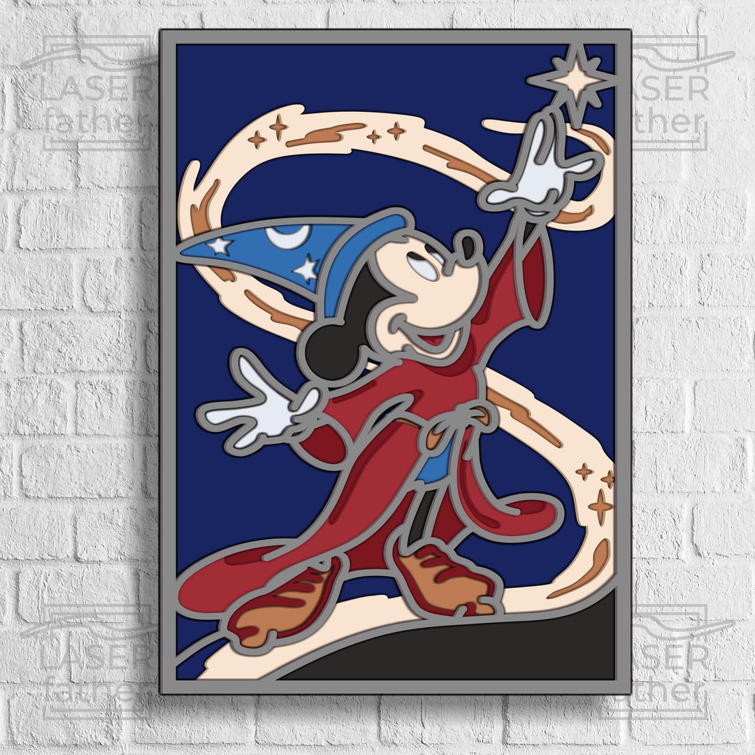 Mickey Mouse SVG, Disneyland Shadow Box, Layered Paper Project, Cutting ...
