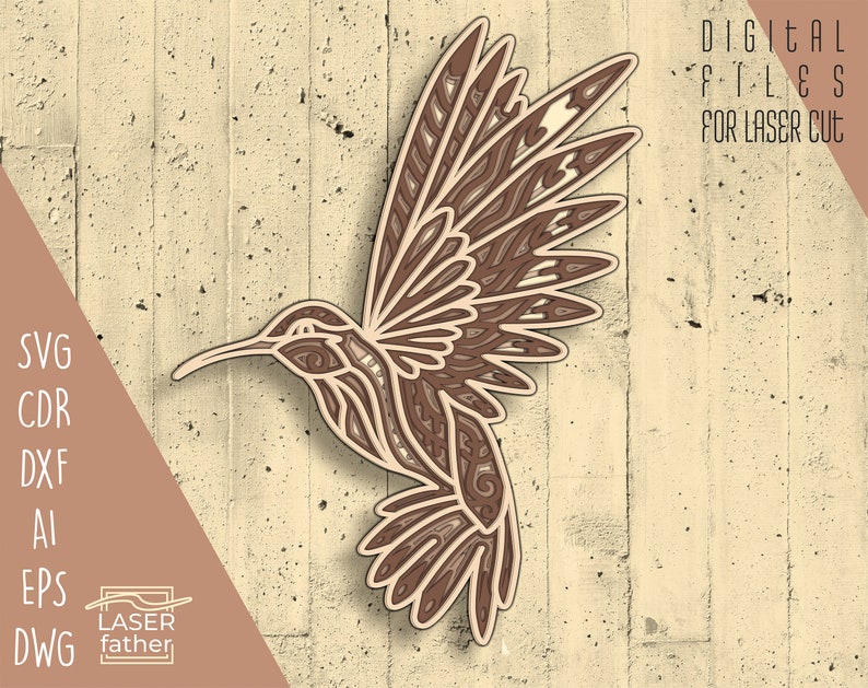 Hummingbird 3D Multilayer SVG, Laser Cut File, Instant Digital Download ...