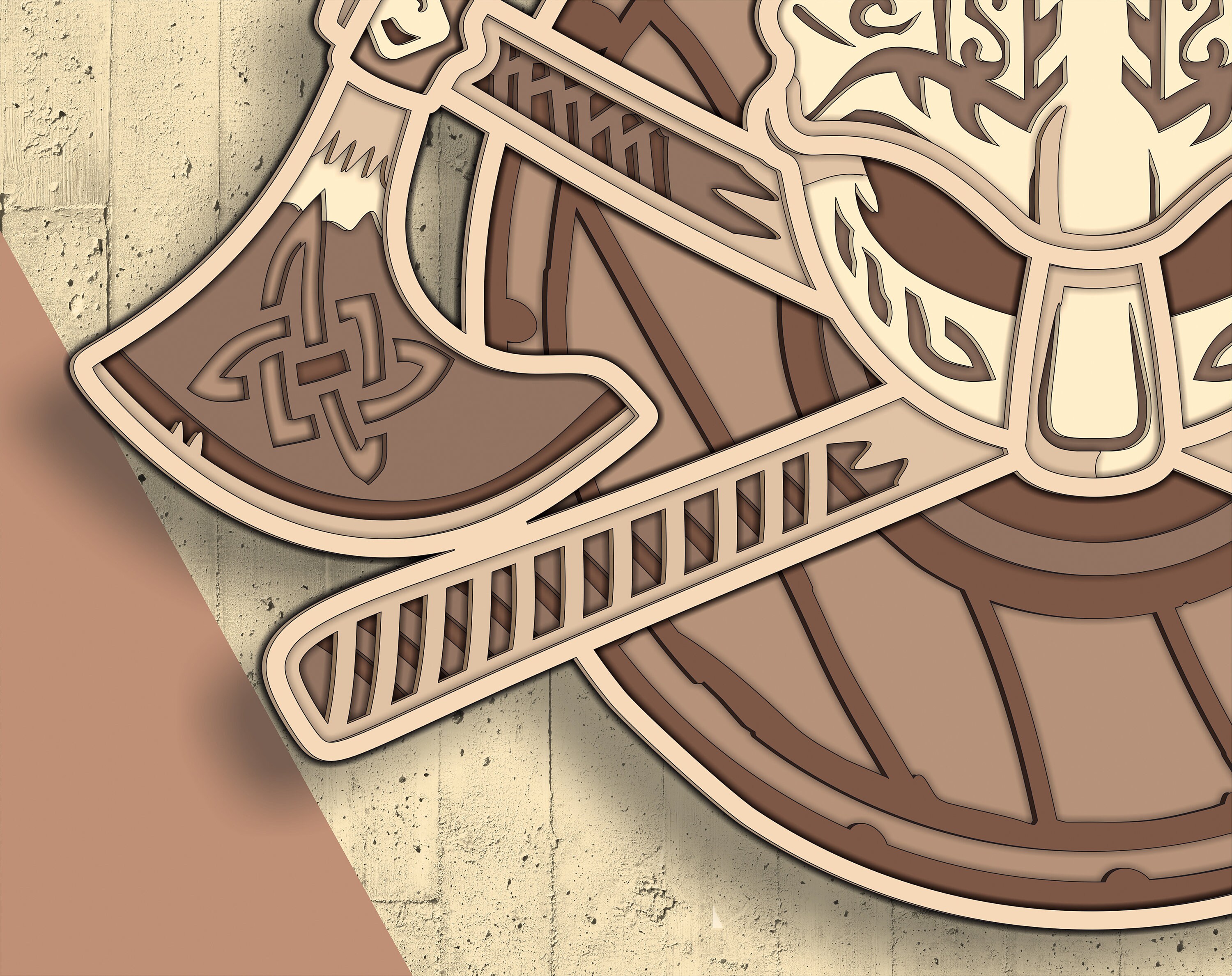 Viking Shield Layered SVG 3D Design Viking Laser Cut Files Ai Cdr Eps ...