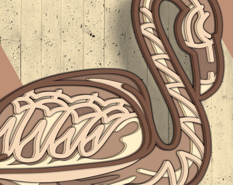 Flamingo 3D Multilayer SVG, Laser Cut File, Digital Download Ai Cdr Eps ...