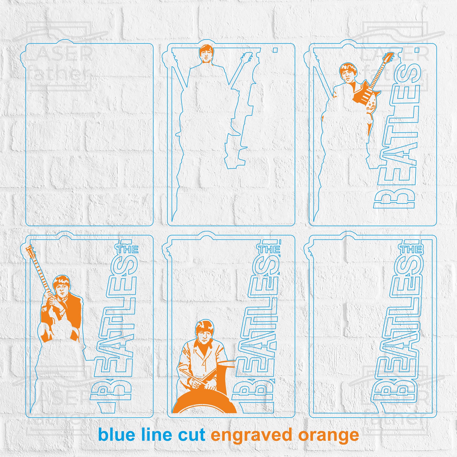 Beatles Shadow Box, Music Band SVG, Layered Design, Glowforge Template ...
