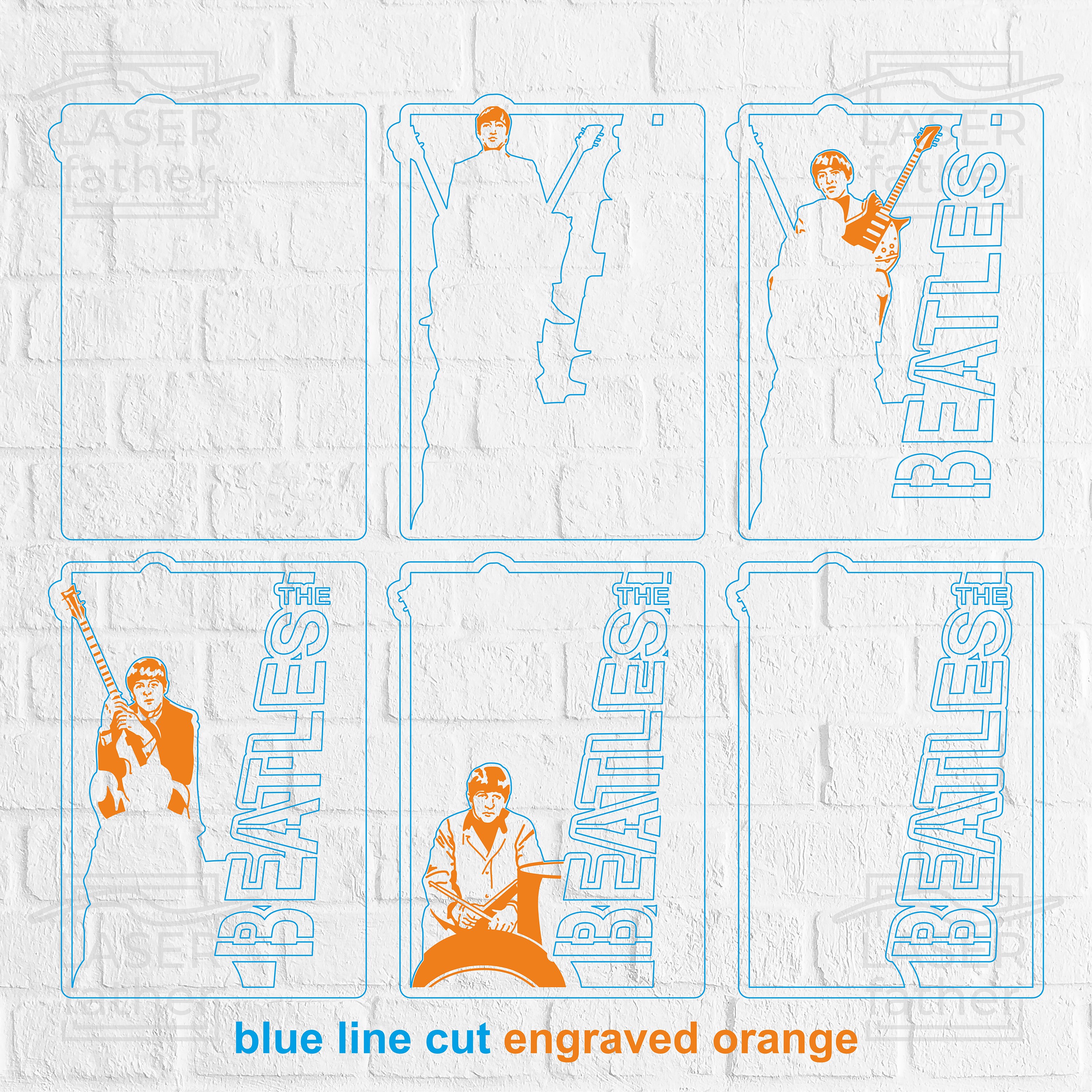 Beatles Shadow Box, Music Band SVG, Layered Design, Glowforge Template ...