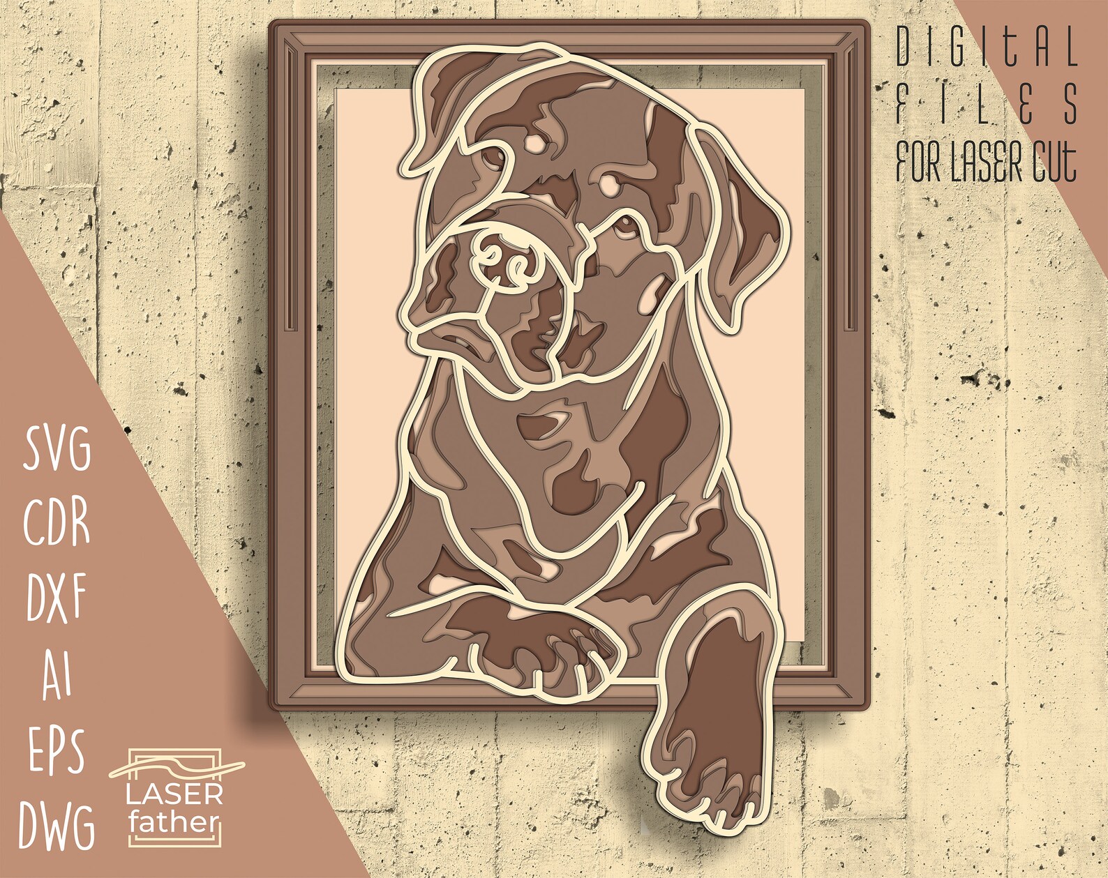 3D Multilayered Cane Corso SVG, Digital Download Ai Cdr Eps Png Dwg Dxf ...