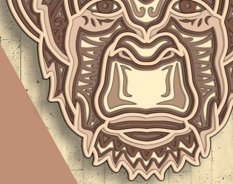 3D Monkey Multilayer SVG, Laser Cut, Digital Download Svg Png Ai Dxf ...