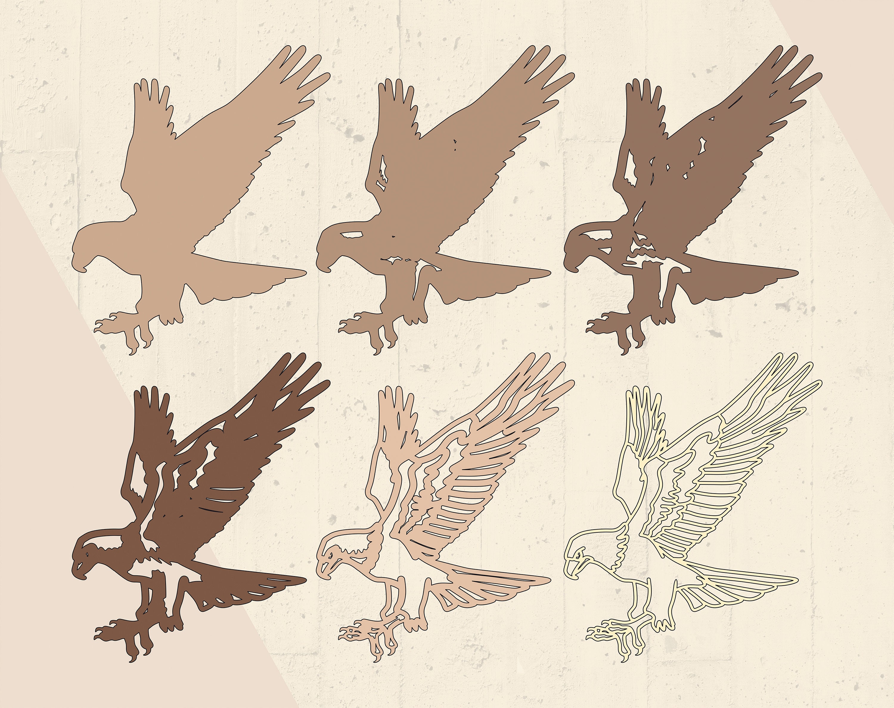 3D Layered SVG Eagle, Laser Cut, Instant Digital Download Ai Cdr Eps ...