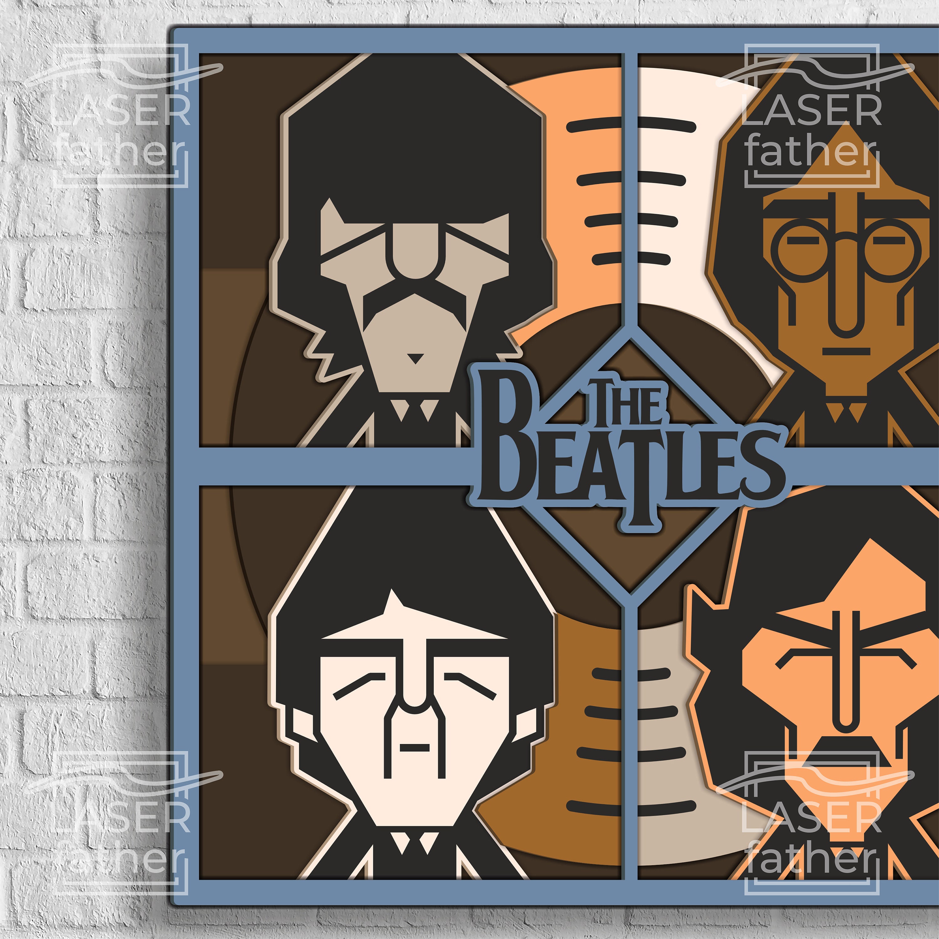 The Beatles SVG, Rock Band Vector, Music Laser Cut, Plywood Multilayer ...