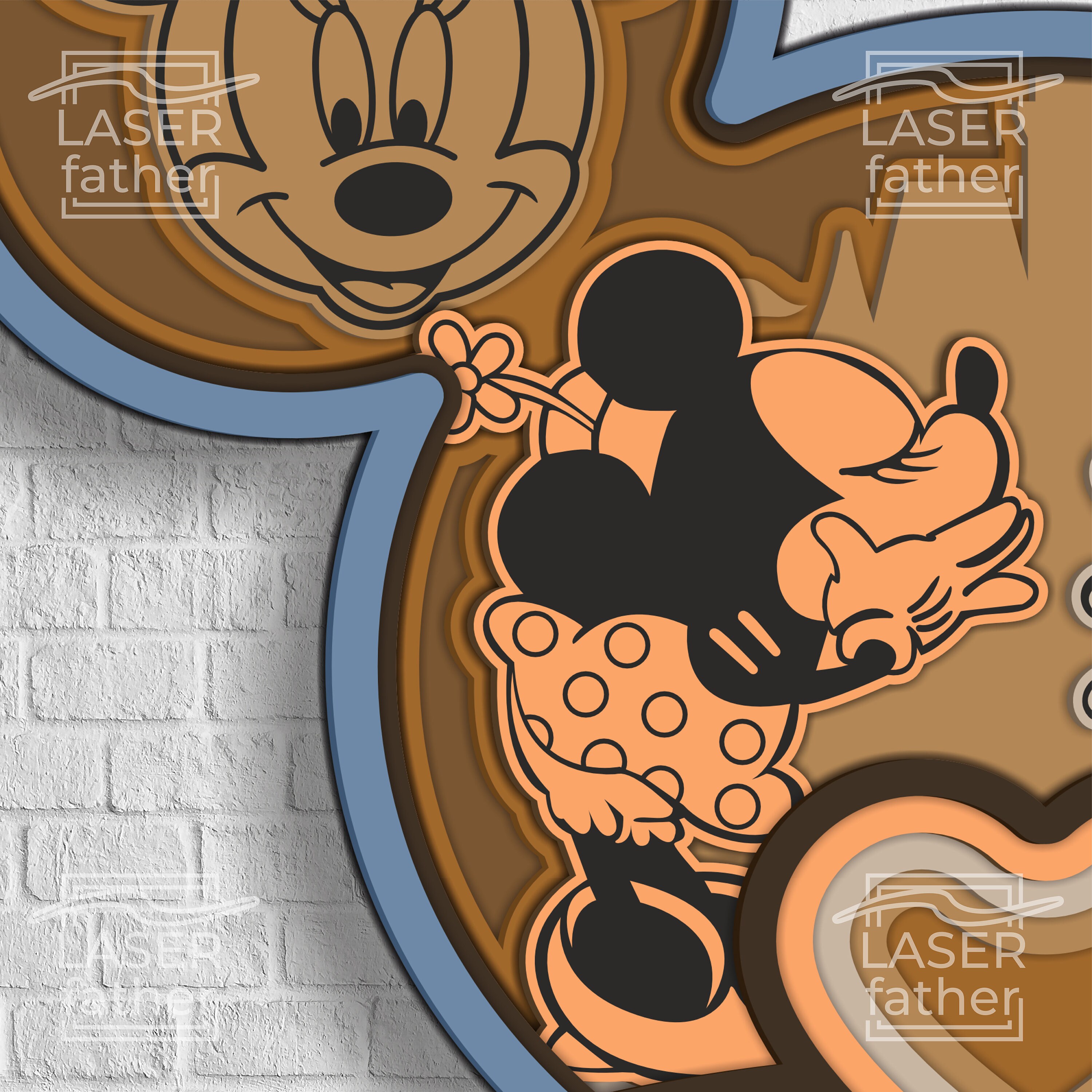 Cartoon Mouse, Magic Castle SVG, Disneyworld SVG, Multilayer Laser Cut ...