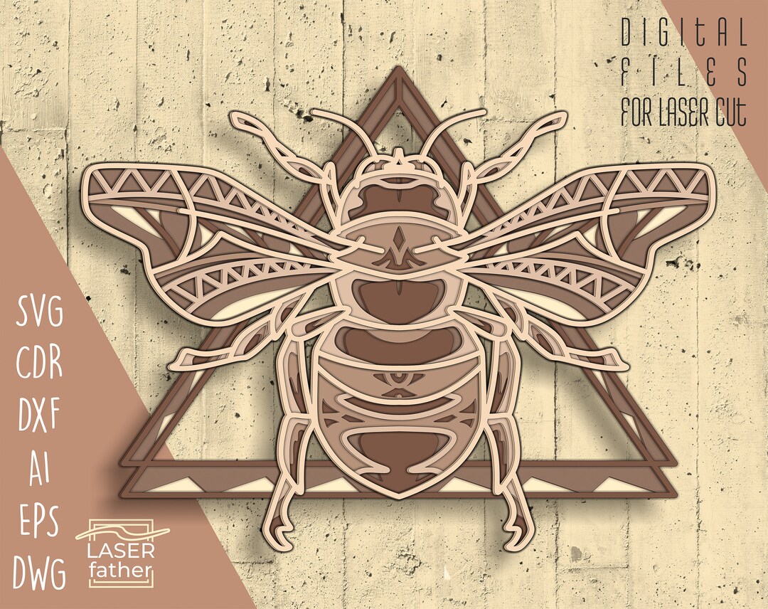 Bumblebee 3D Layered SVG File, Laser Cutting, Digital Download Ai Cdr ...