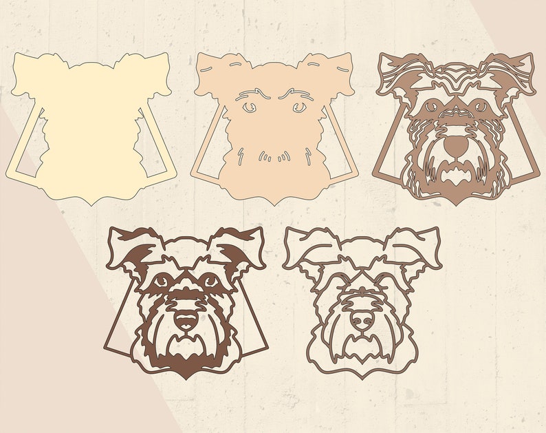 Schnauzer 3D Layered SVG, Laser Cutting File, Digital Download Ai Cdr ...