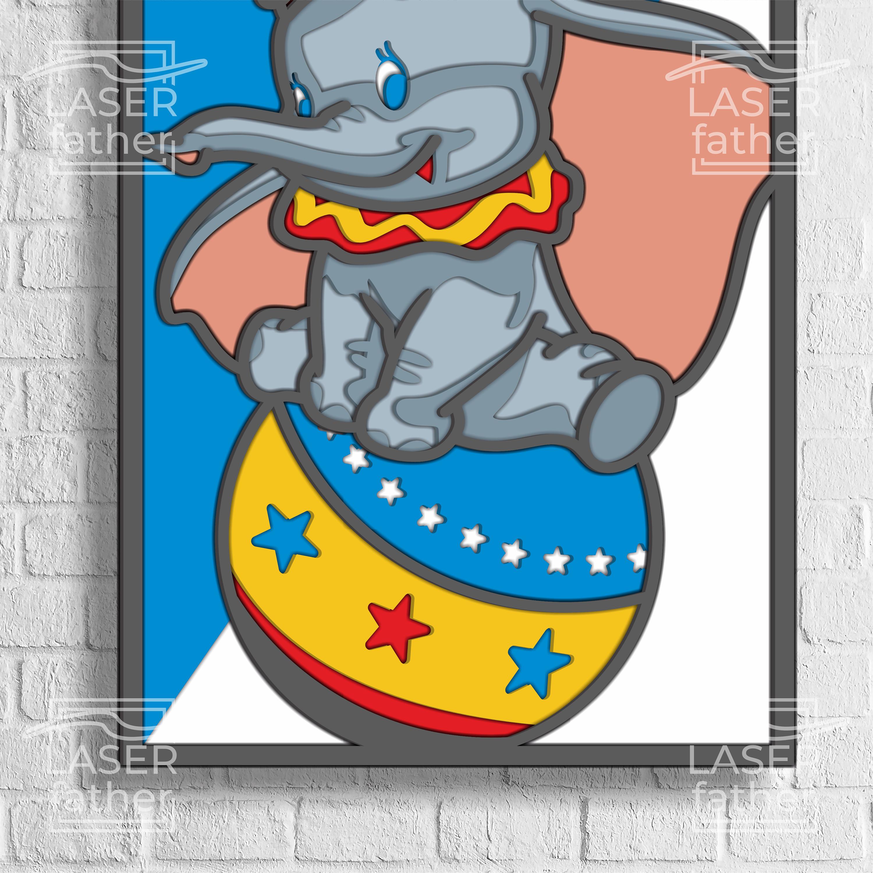Dumbo SVG, Circus Elephant SVG, Cartoon Animal Vector, Disneyworld Art ...