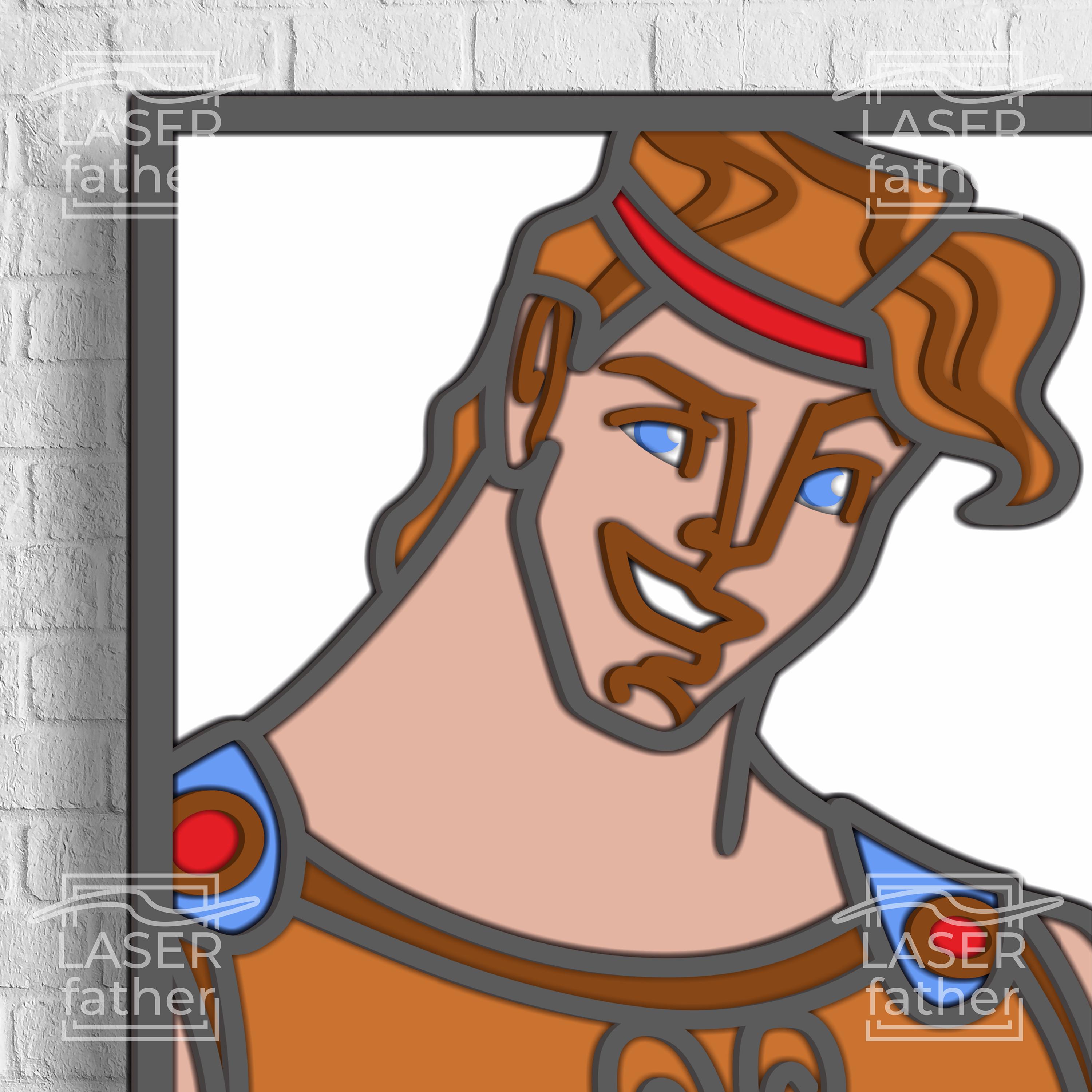 Hercules SVG, Cartoon Design, Multilayer Laser Cut, 3D Paper Craft ...