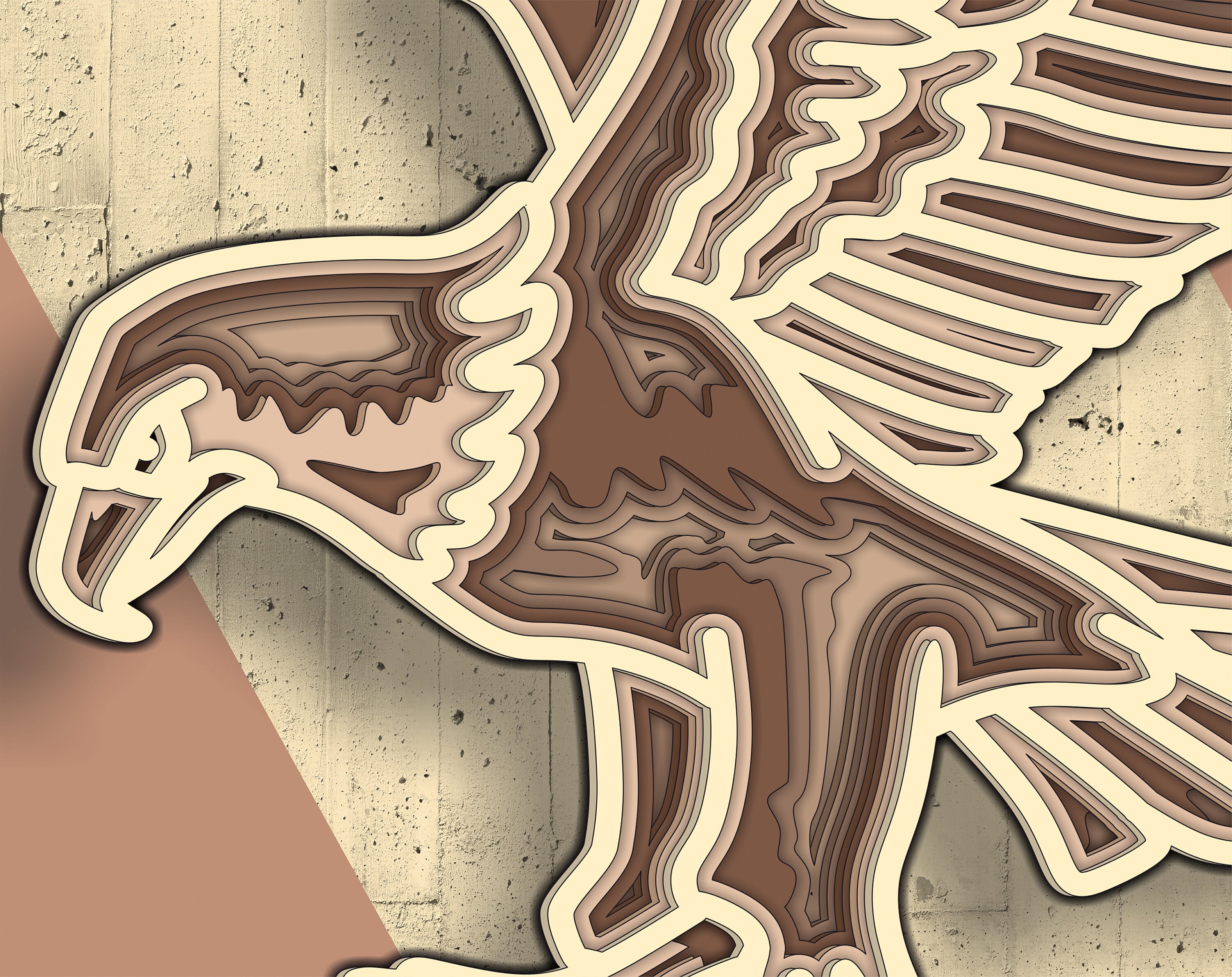 3D Layered SVG Eagle, Laser Cut, Instant Digital Download Ai Cdr Eps ...