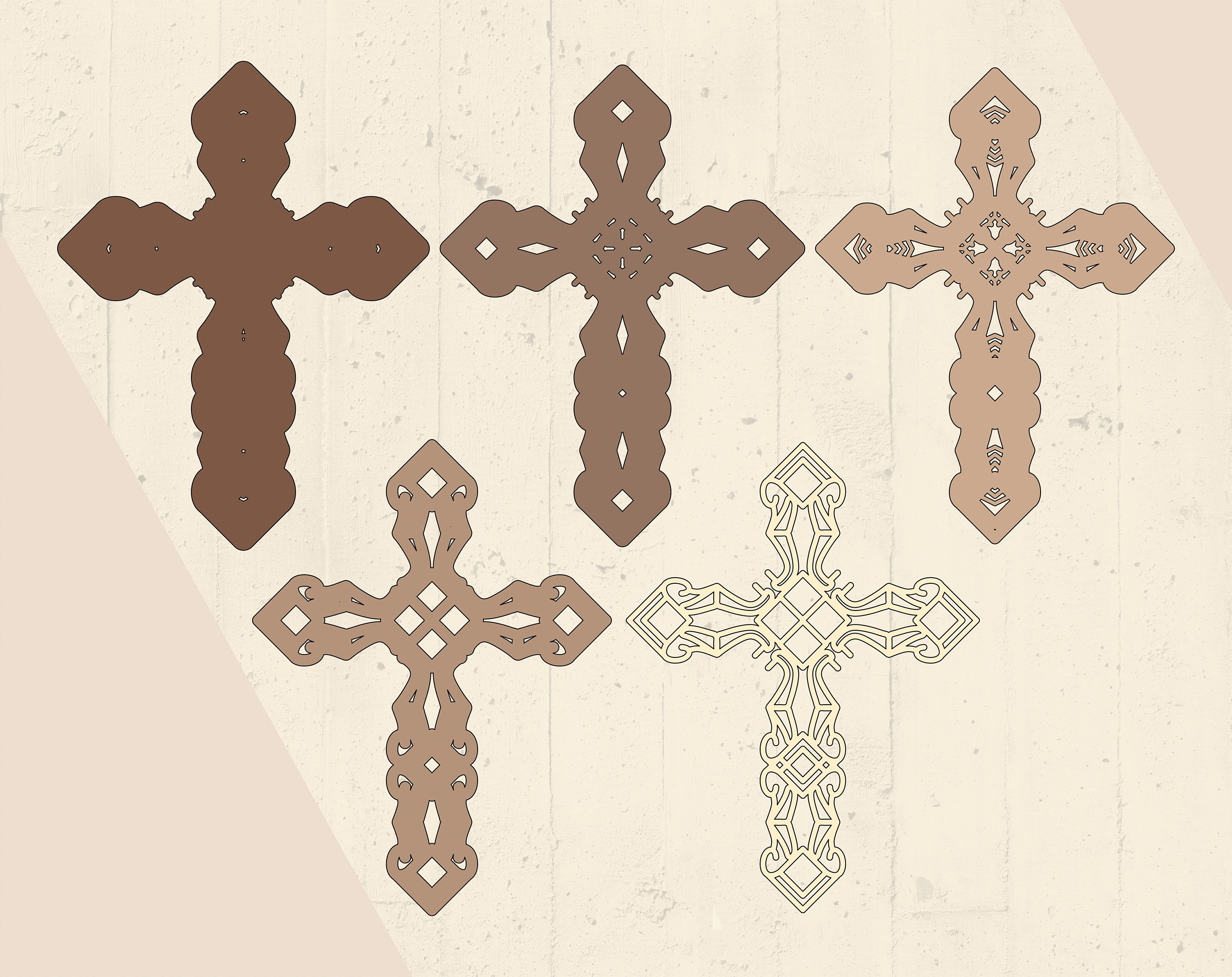 3D Cross Multilayered SVG, Laser Cut, Digital Files Ai Cdr Eps Png Dwg ...