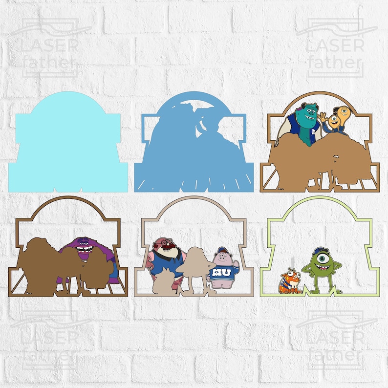Monsters University SVG, Multilayer Laser Cut, Disney Digital File ...