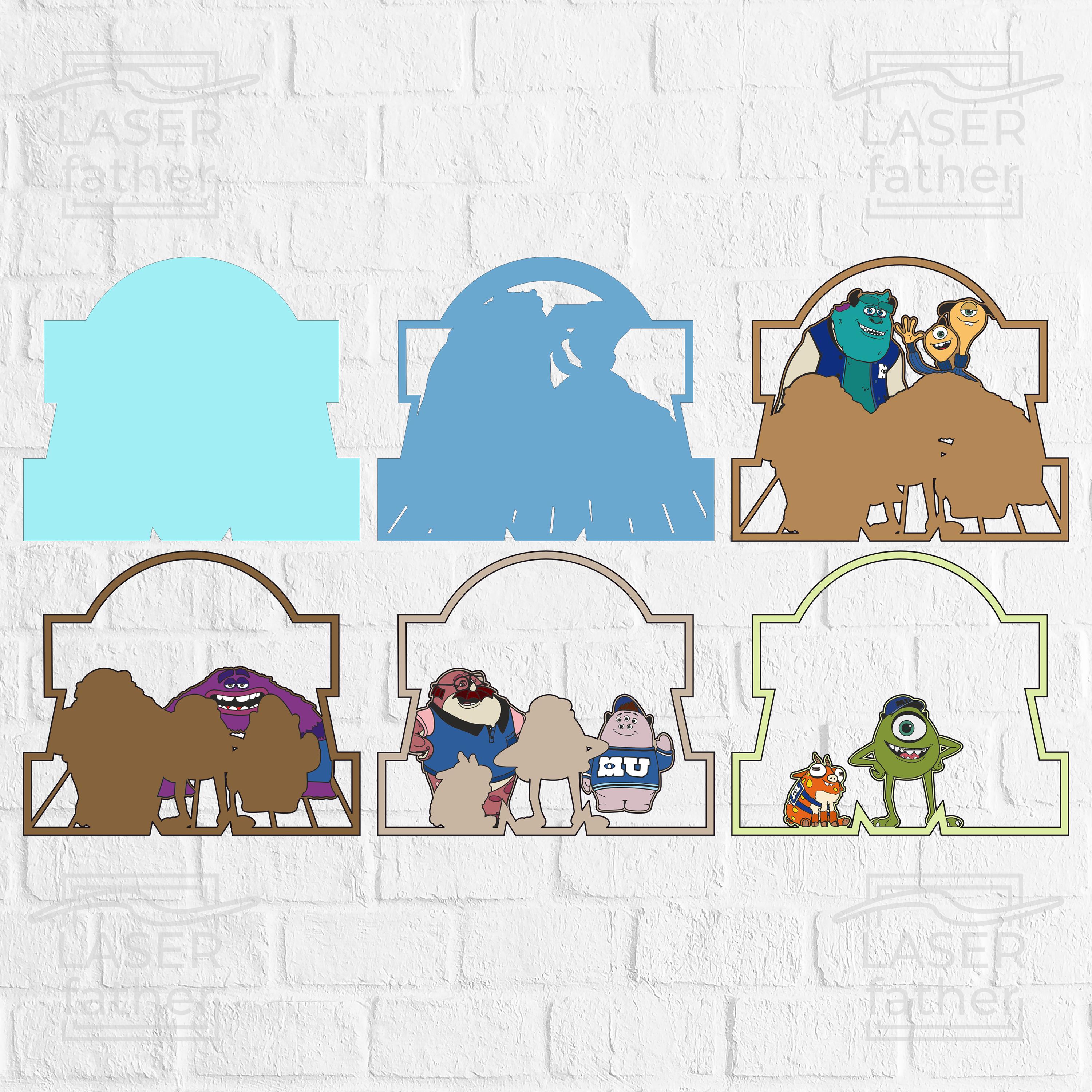 Monsters University SVG, Multilayer Laser Cut, Disney Digital File ...