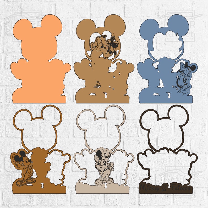 Mouse and Friends SVG, 3D Layered Laser Cut, Cricut Template, Instant ...