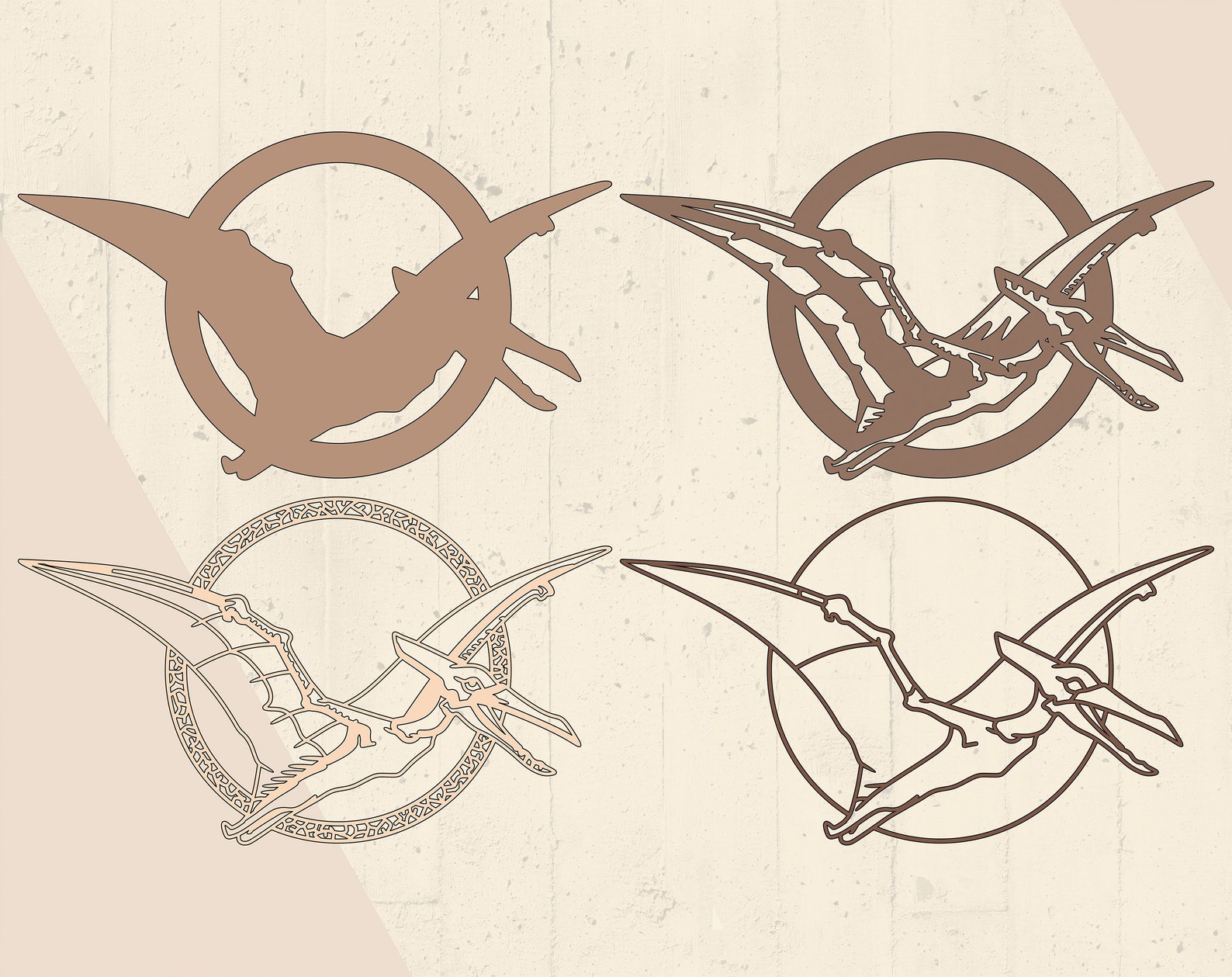 3D Multilayered Pterodactyl SVG, Digital Files Ai Cdr Eps Png Dwg Dxf ...