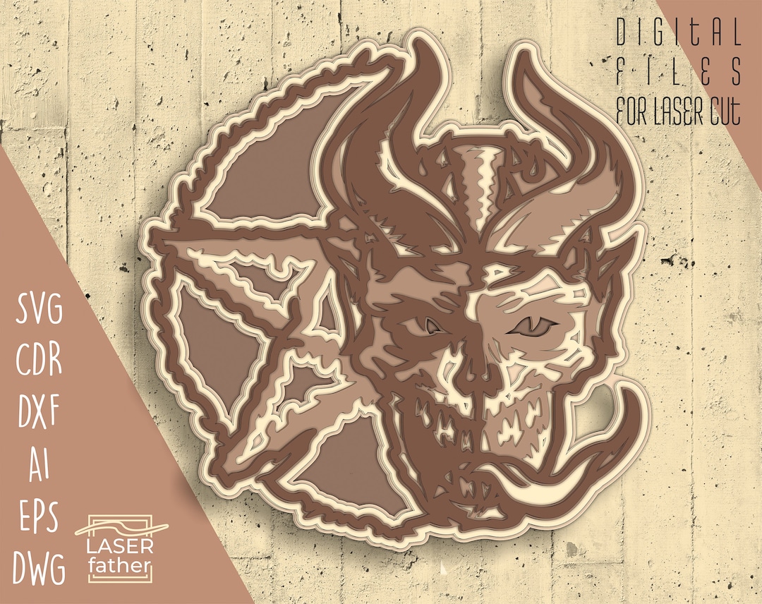 Devil 3D Multilayer SVG File, Instant Digital Download Ai Cdr Eps Png ...