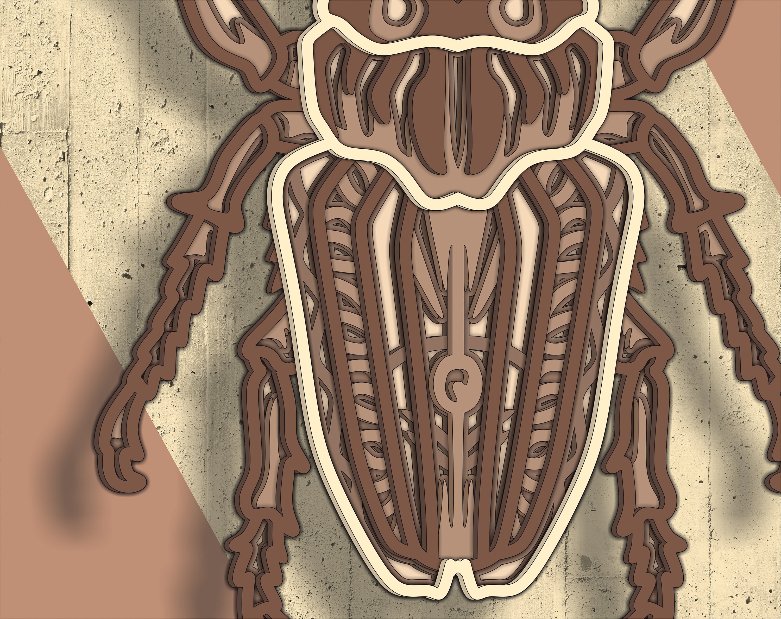 3D Multilayer Scarab Beetle SVG File, Laser Cutting, Digital Download ...