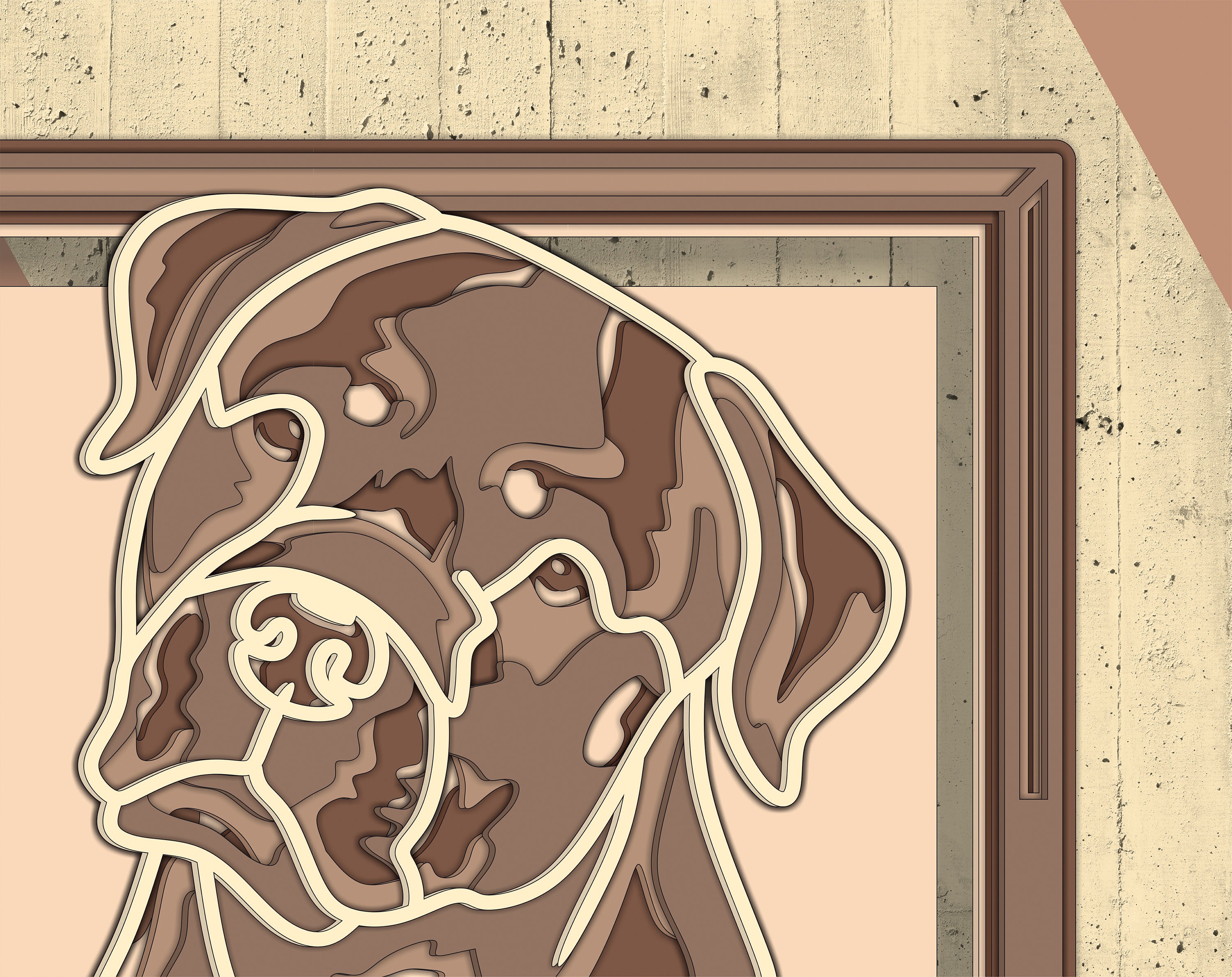 3D Multilayered Cane Corso SVG, Digital Download Ai Cdr Eps Png Dwg Dxf ...