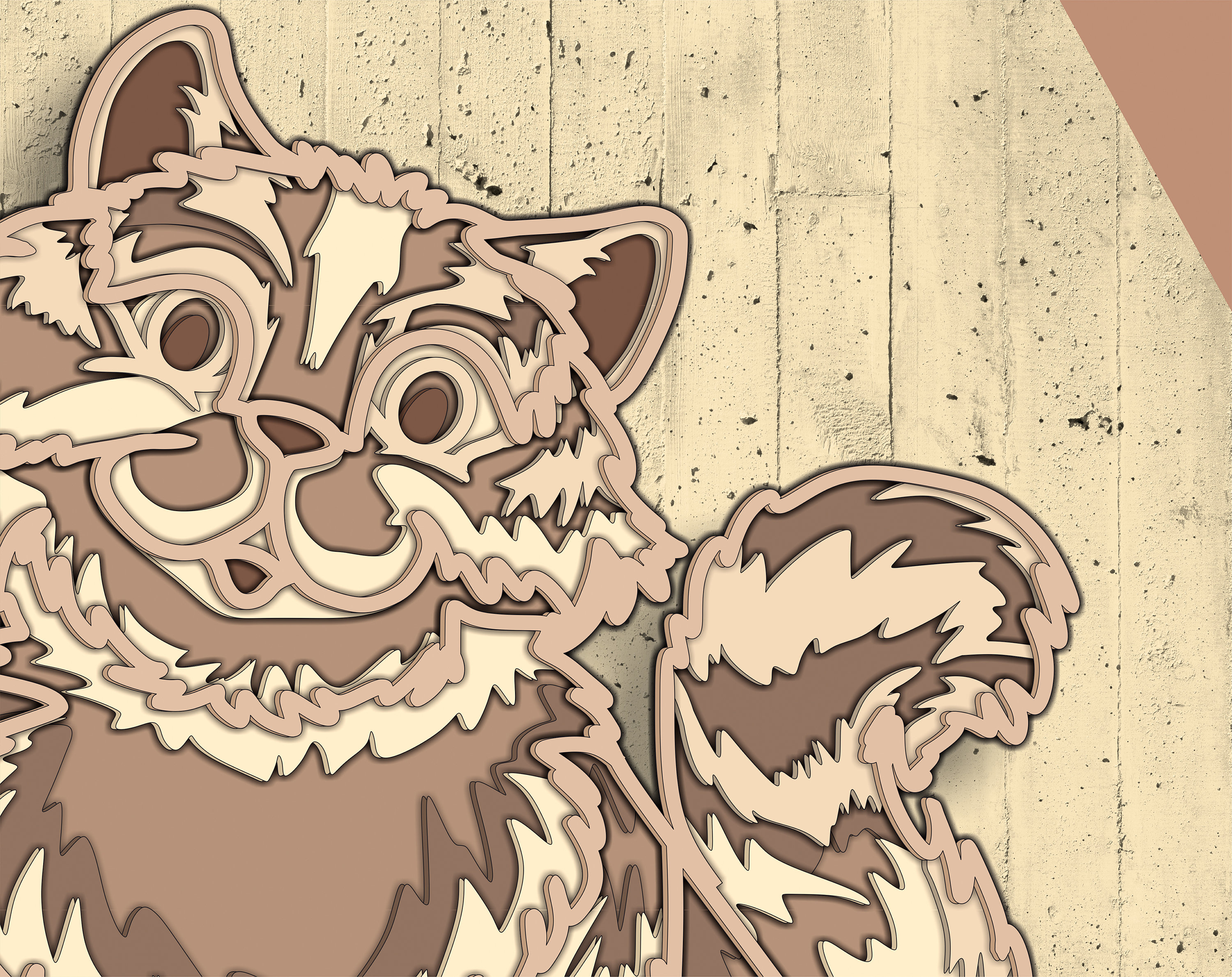 Fat Cat Layered SVG 3D Design Fat Cat Digital Files Ai Cdr Eps Png Dwg ...