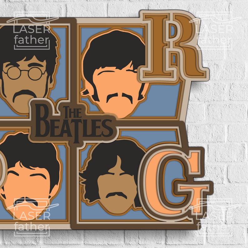The Beatles SVG, Laser Ready Files, 3D Cricut Project, Layered Papercut ...